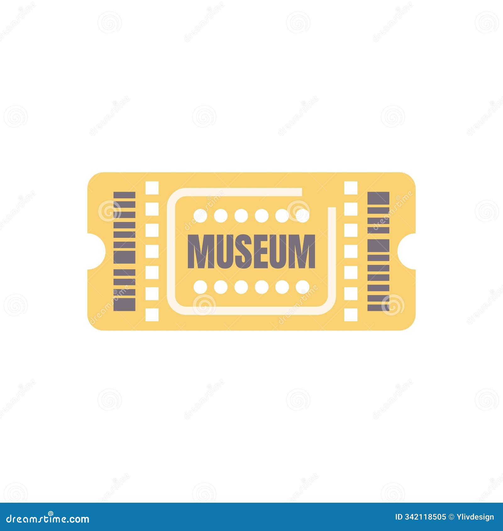 Yellow Museum Ticket Granting Access To Art and History Stock ...