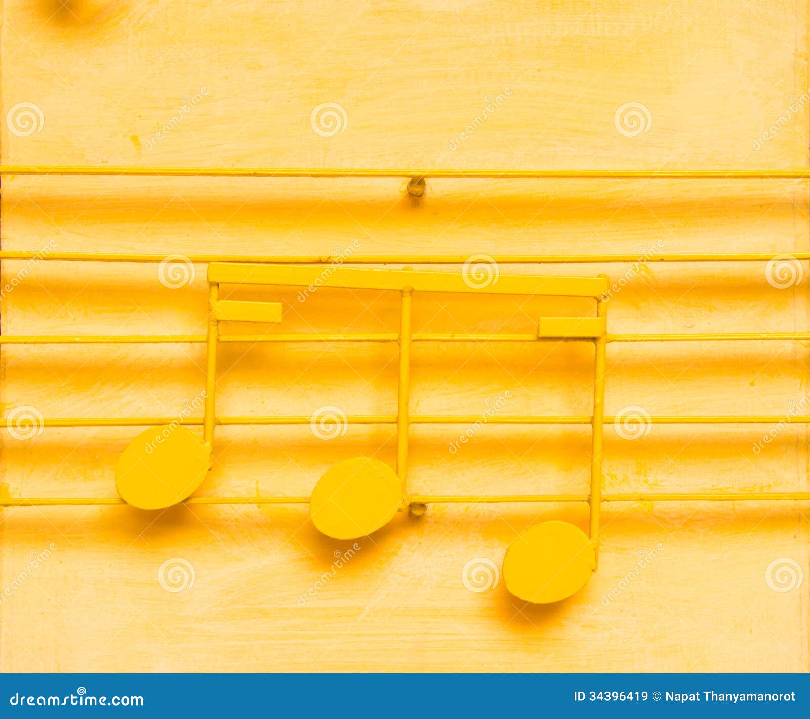 Yellow Music Notes In Green Gradient Banner Background Royalty-Free ...