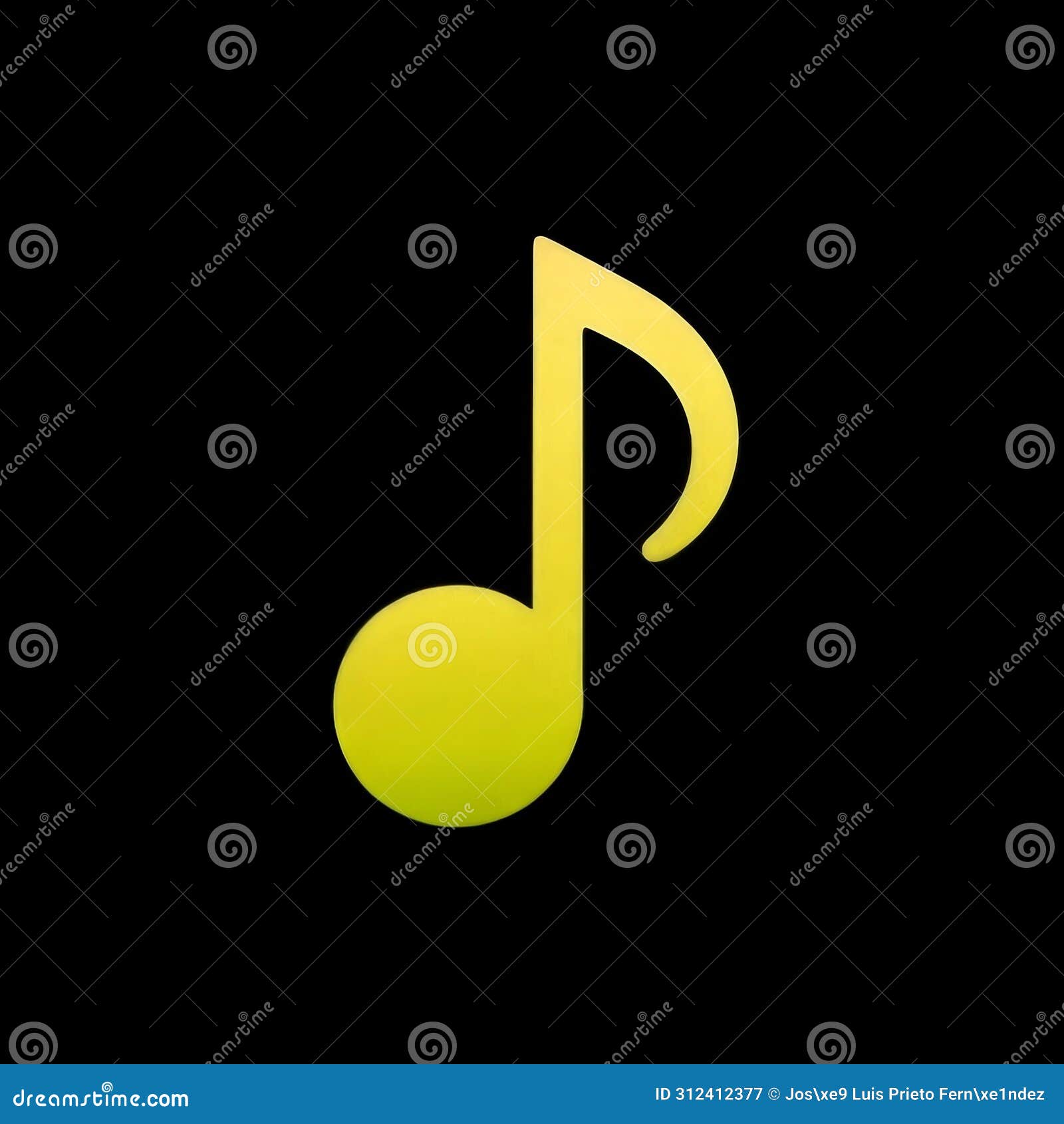 Yellow Musical Notes On White Background. Royalty-Free Cartoon ...