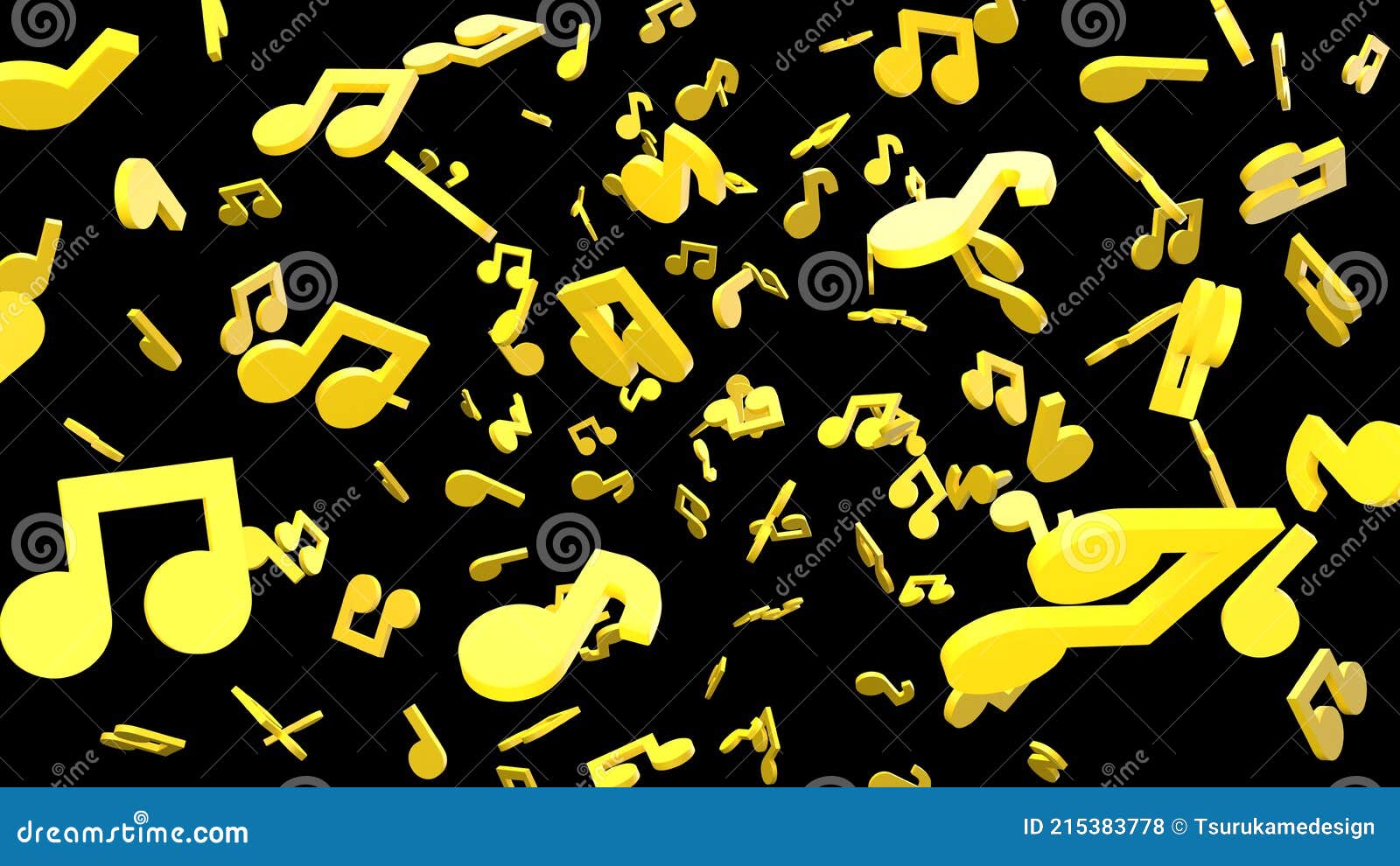 Yellow Musical Notes On White Background. Royalty-Free Cartoon ...