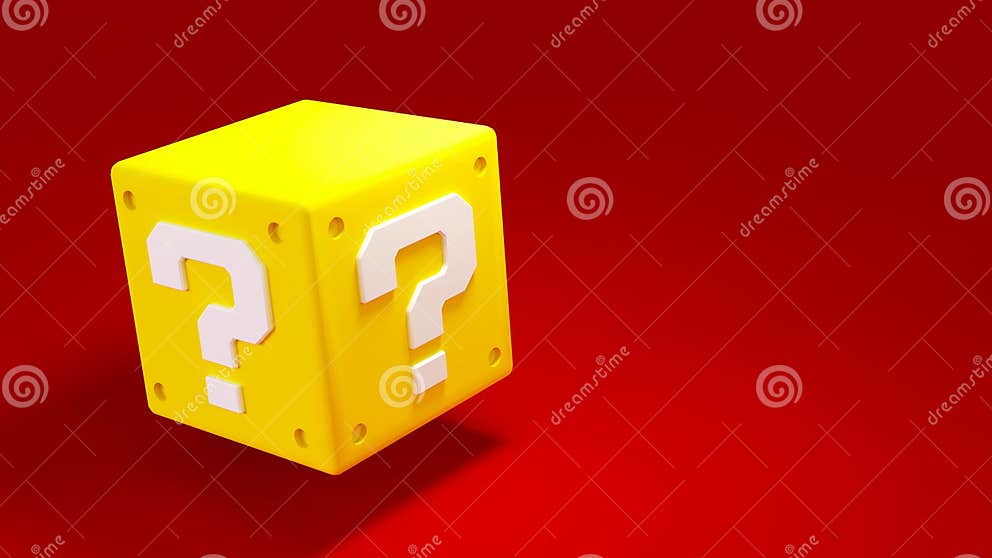Yellow Mystery Box with White Question Marks. Stock Illustration ...