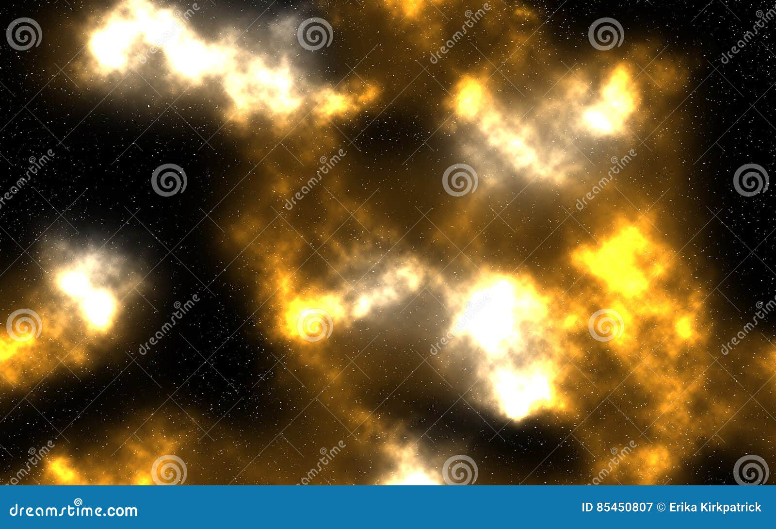 Yellow Nebula Background stock illustration. Illustration of cosmos ...