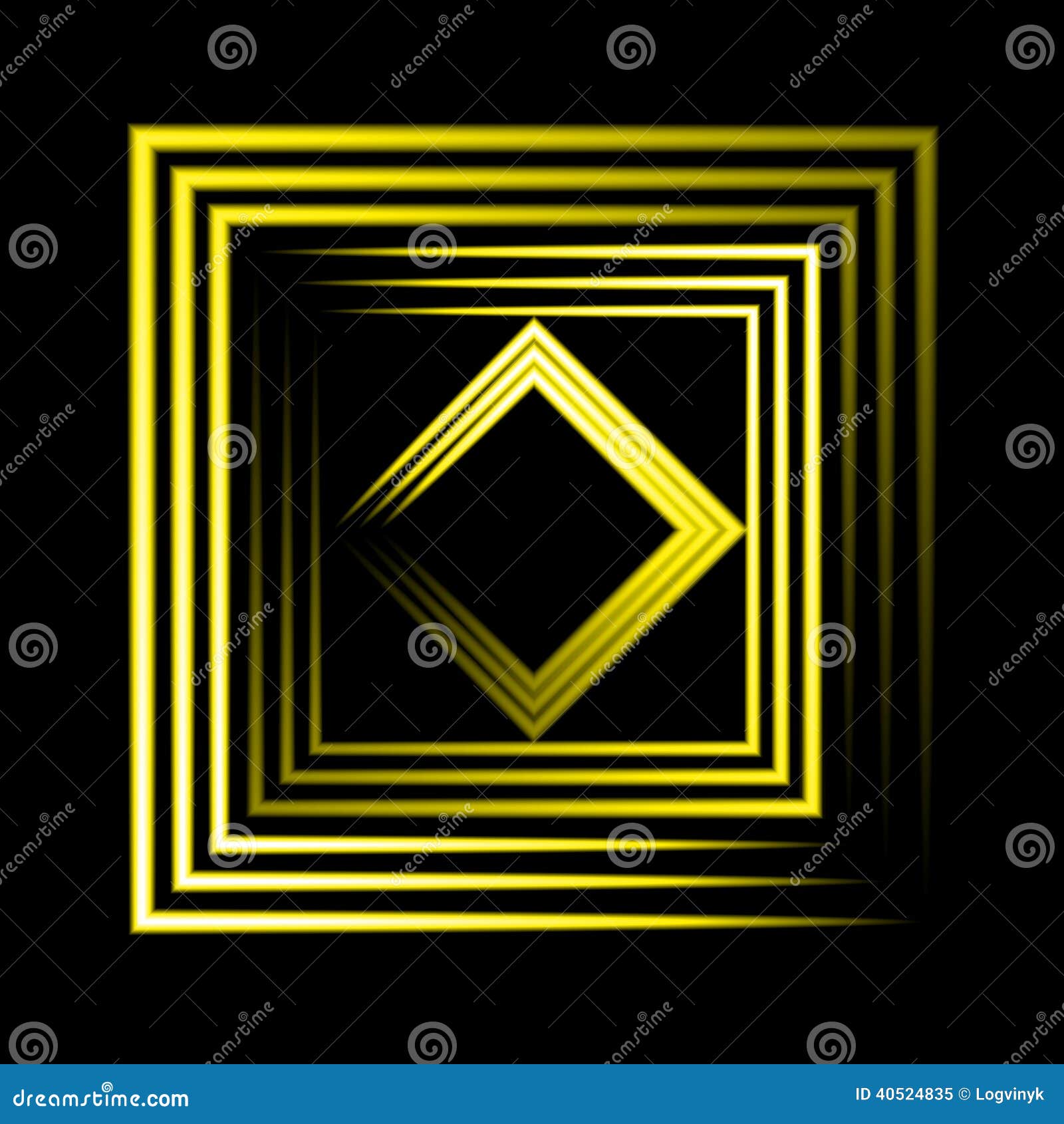 Yellow Neon Square Background Stock Illustration - Illustration of glow ...