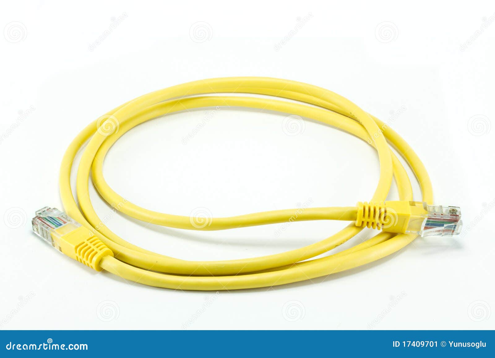 Yellow network cable stock image. Image of ethernet, communication ...