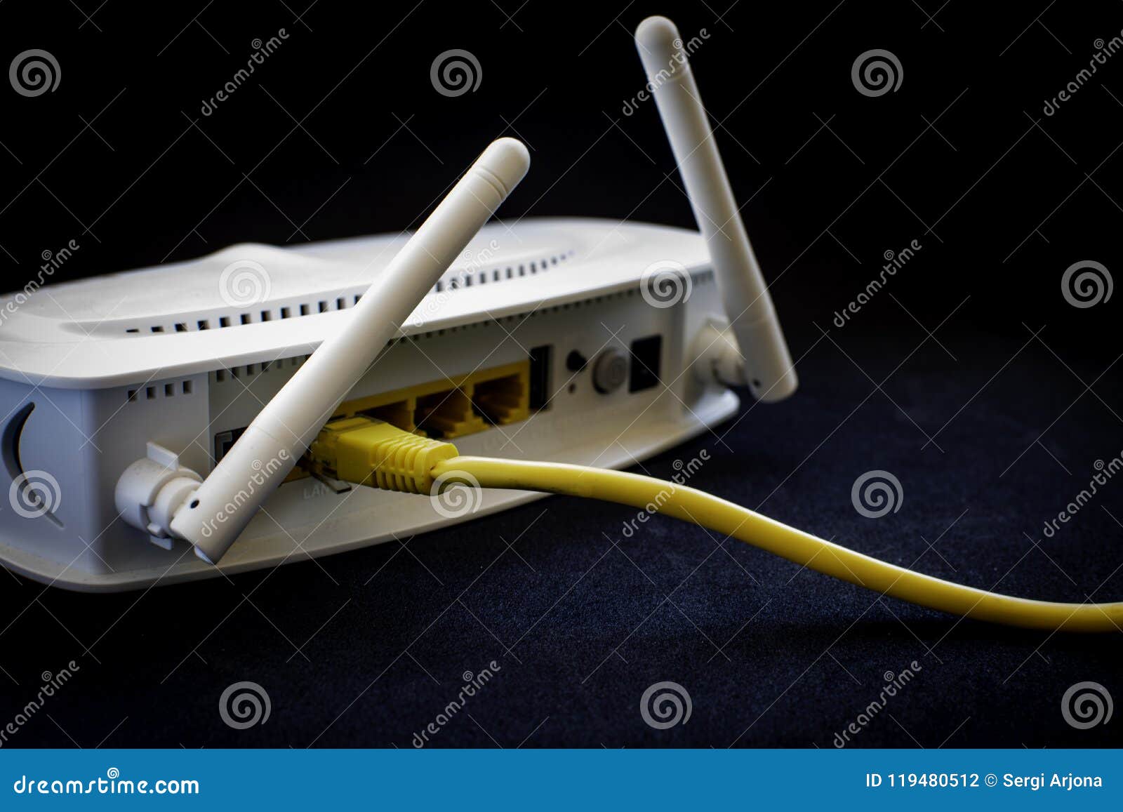 Yellow network cables stock photo. Image of electronic - 119480512