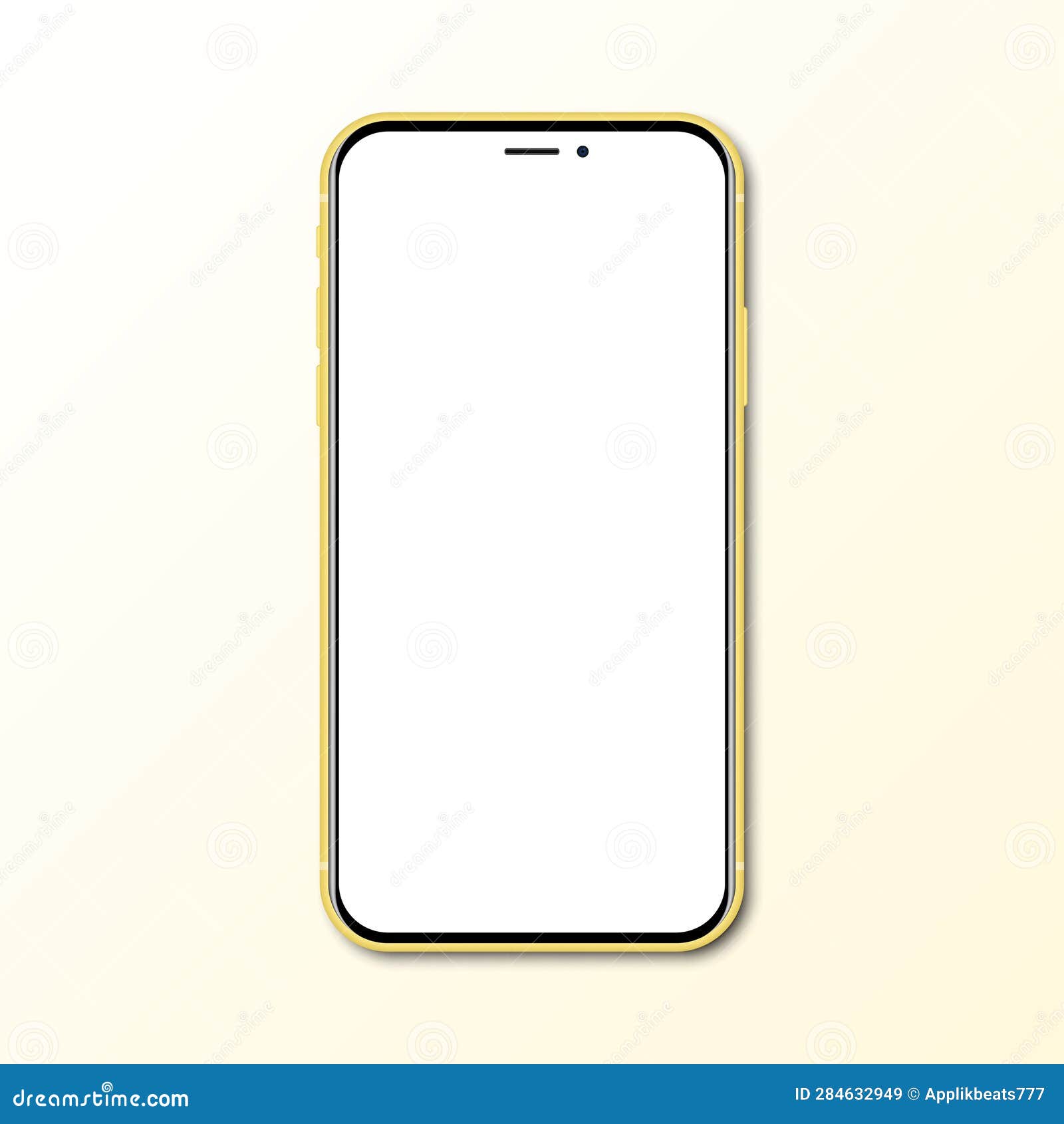 Yellow New Smartphone with Blank Screen with Shadow Stock Vector ...