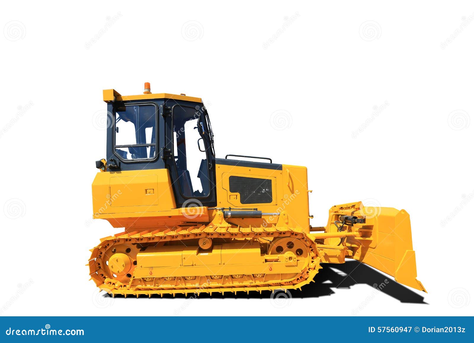 Yellow new tractor stock image. Image of construction - 57560947