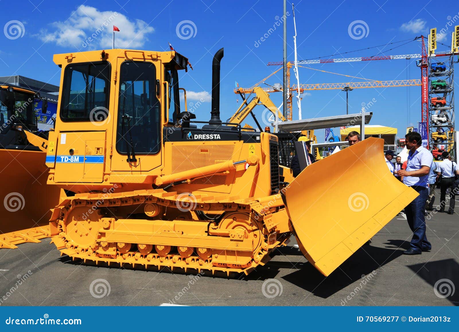Yellow new tractor editorial photography. Image of factory - 70569277