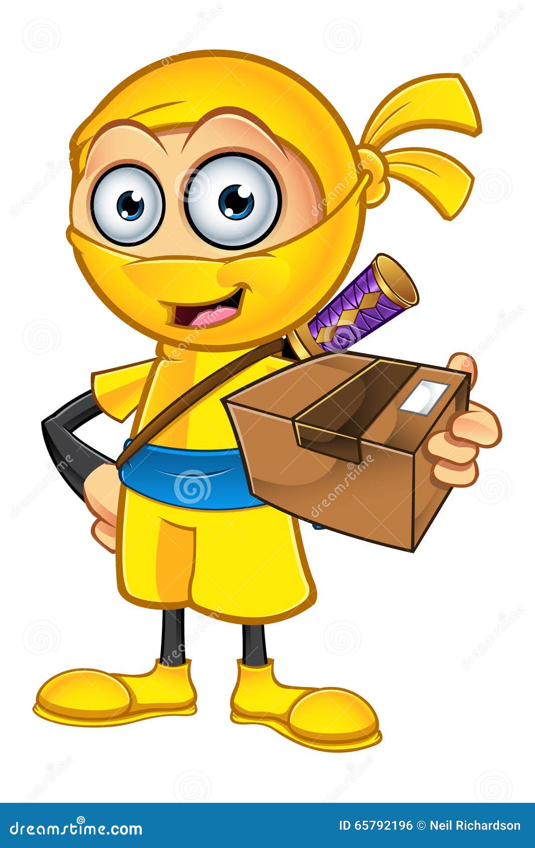 Yellow Ninja Character stock vector. Illustration of martial - 65792196