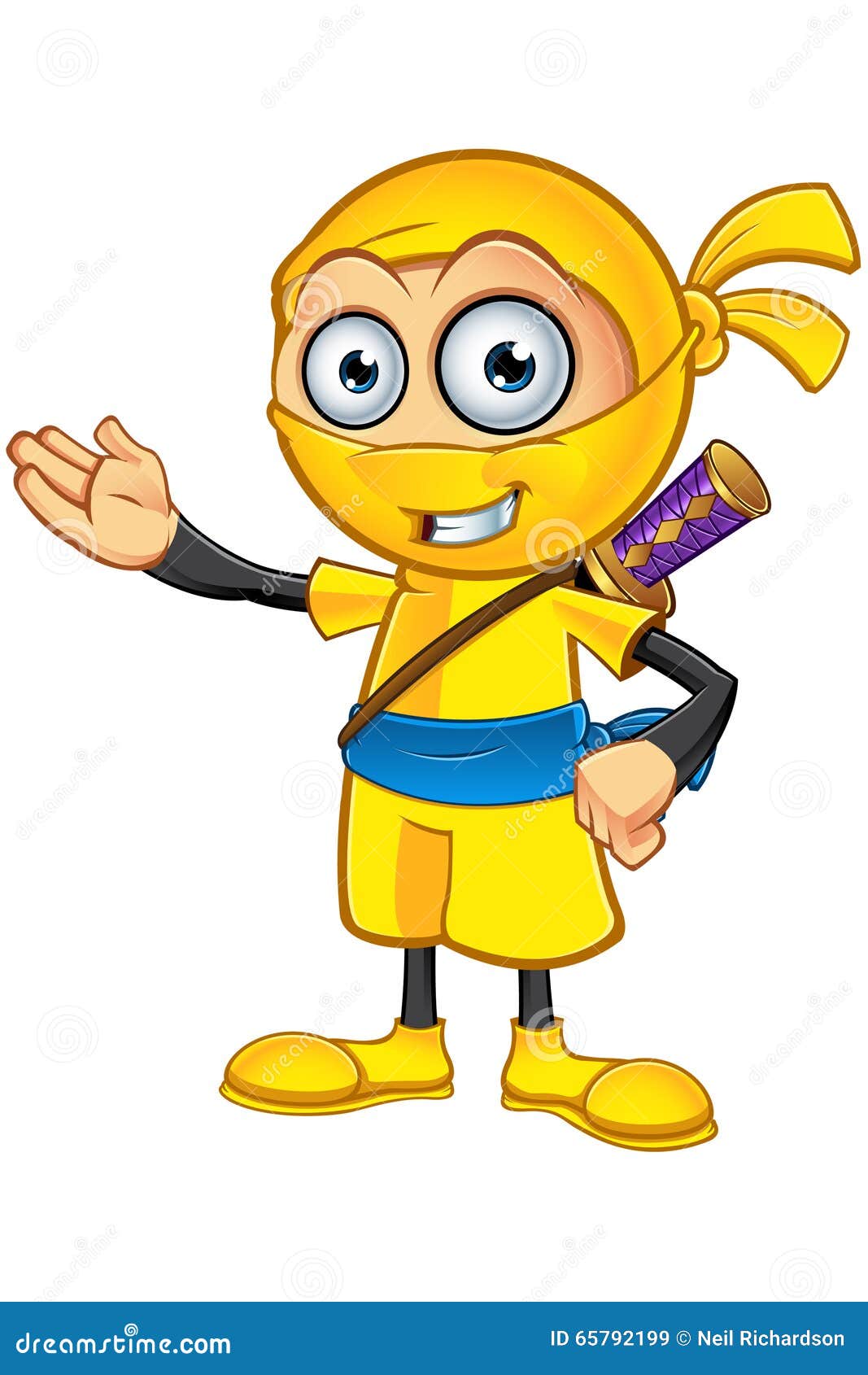 Yellow Ninja Character stock vector. Illustration of asian - 65792199