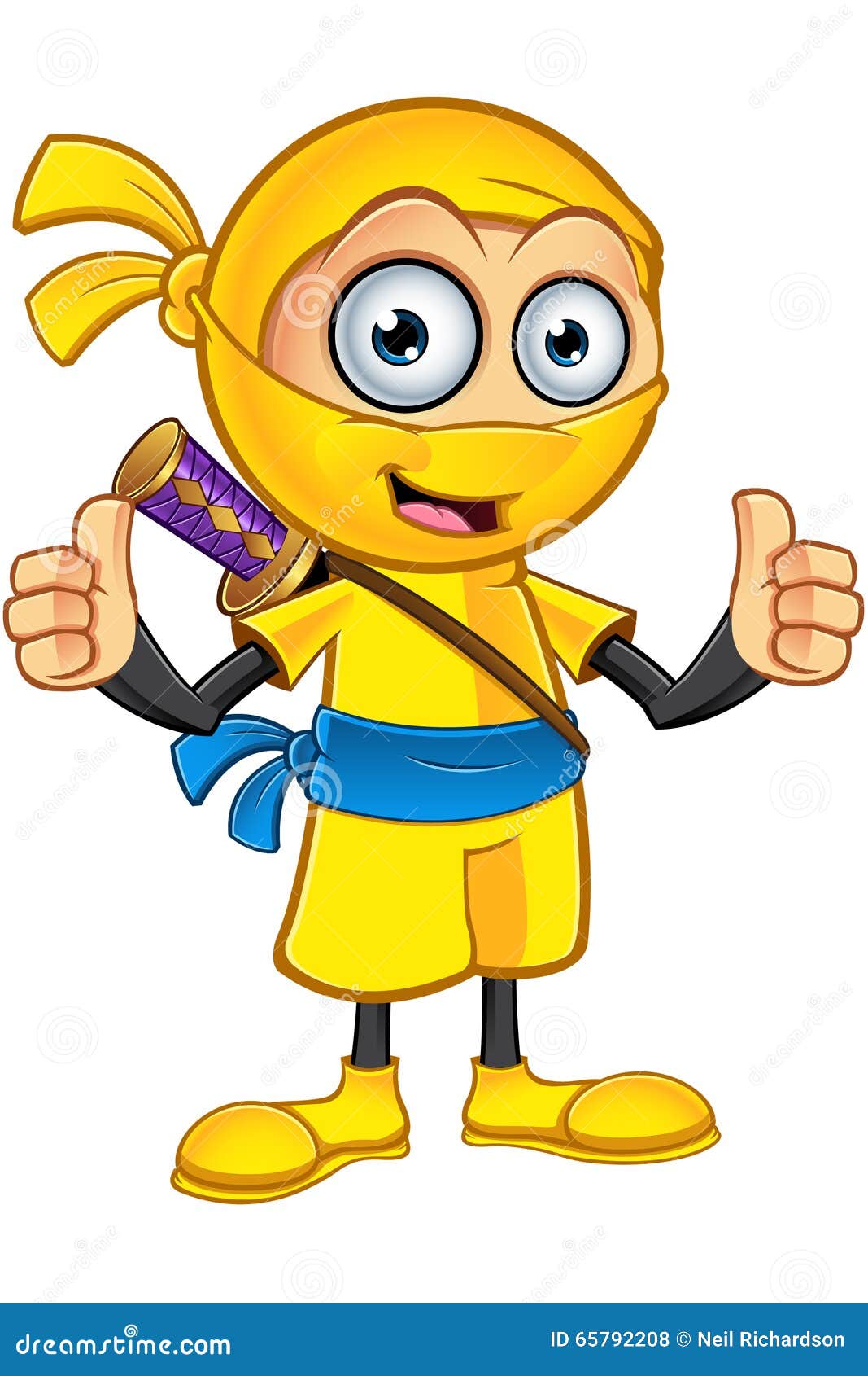 Yellow Ninja Character stock vector. Illustration of character - 65792208