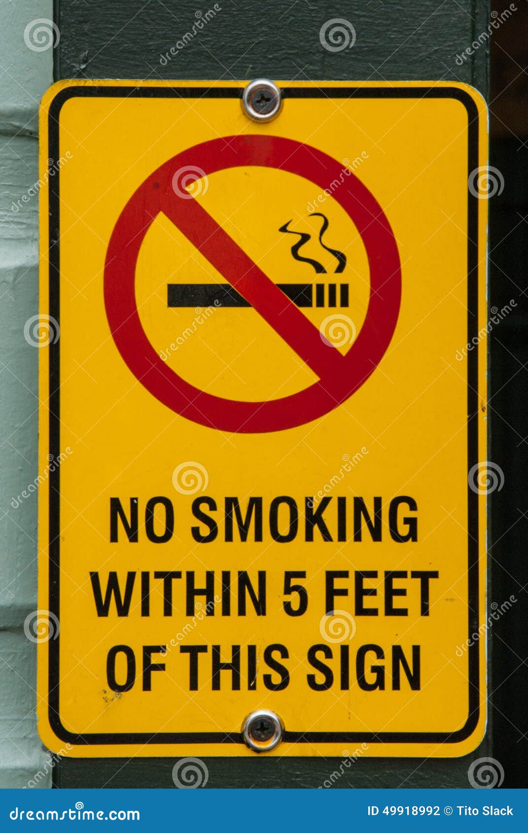 Yellow NO Smoking Sign stock photo. Image of issues, cigarette - 49918992