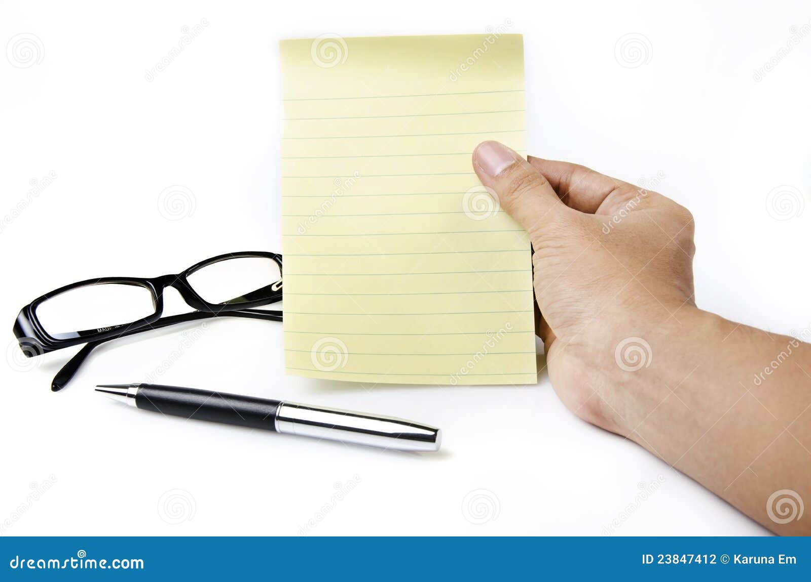Yellow note stock photo. Image of glasses, sign, human - 23847412
