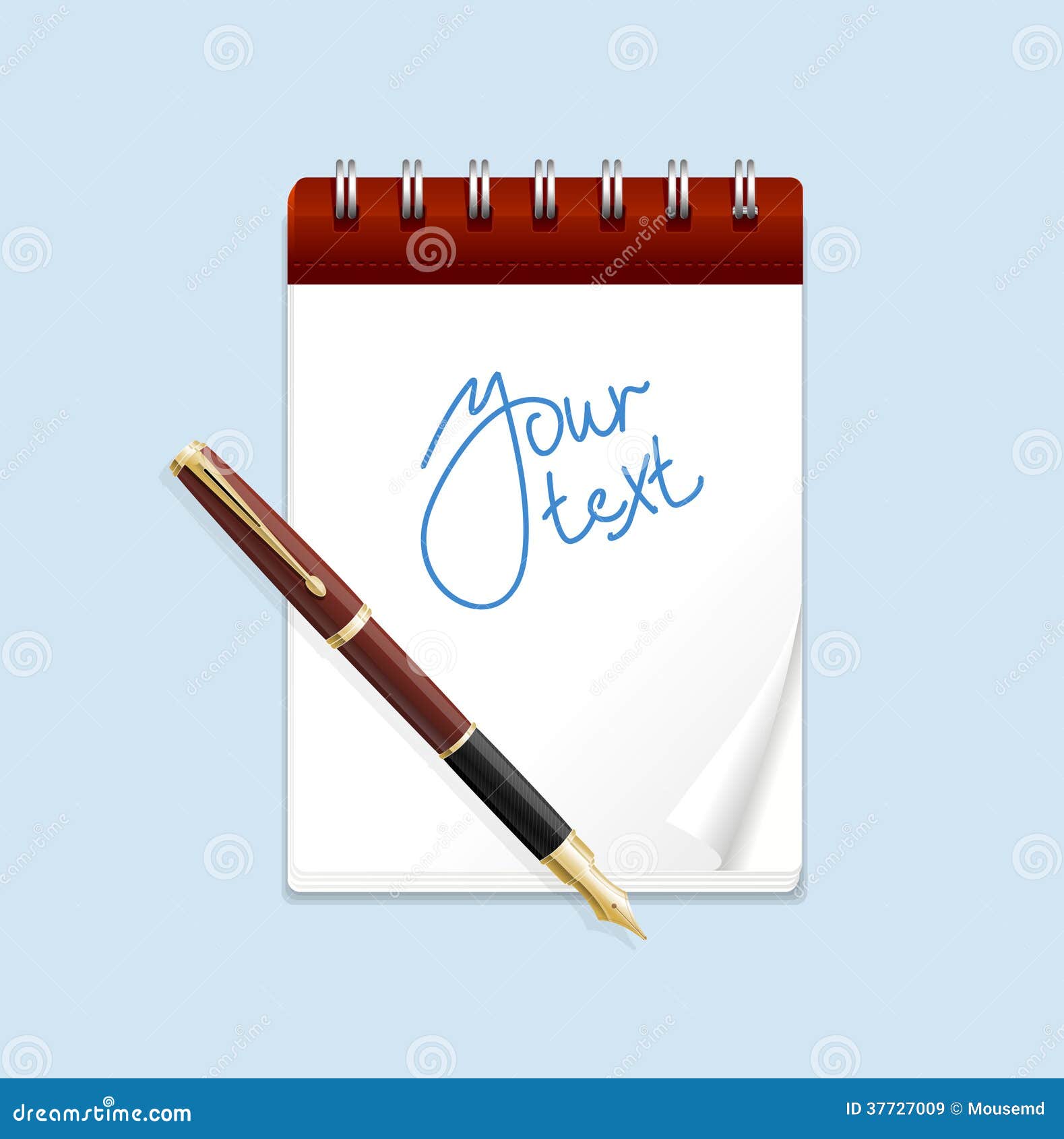 Yellow note paper and pen stock vector. Illustration of idea - 37727009