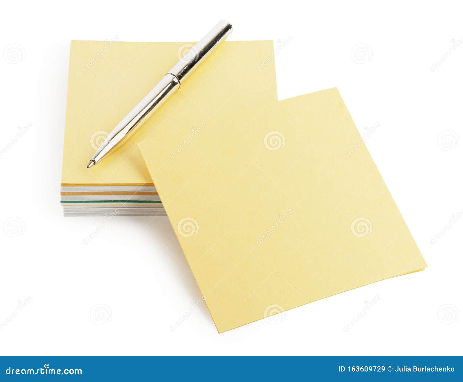 Yellow Note Paper and a Pen Stock Image - Image of writing, letter ...