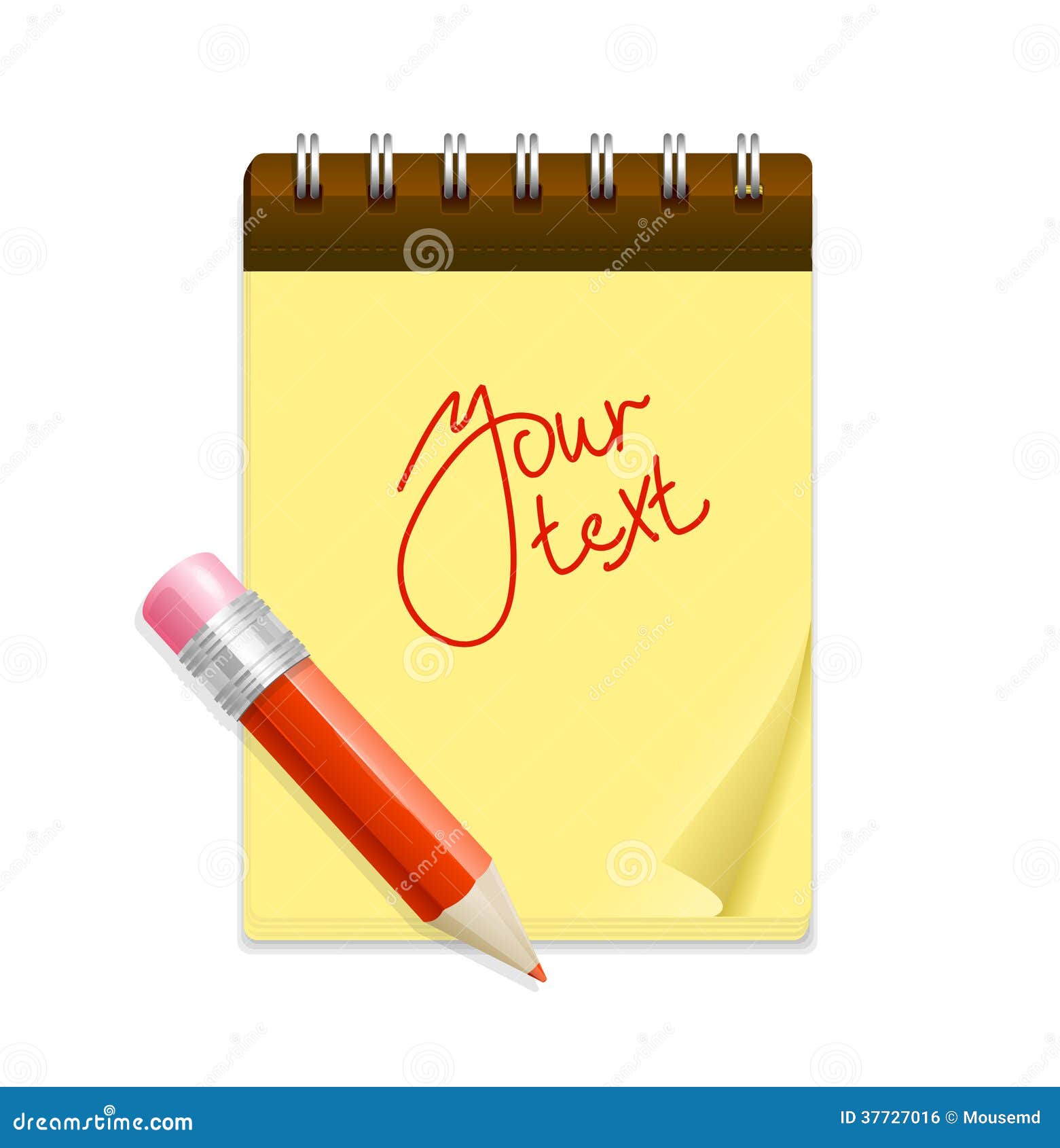 Yellow Note Paper and Pencil Stock Vector - Illustration of copy ...