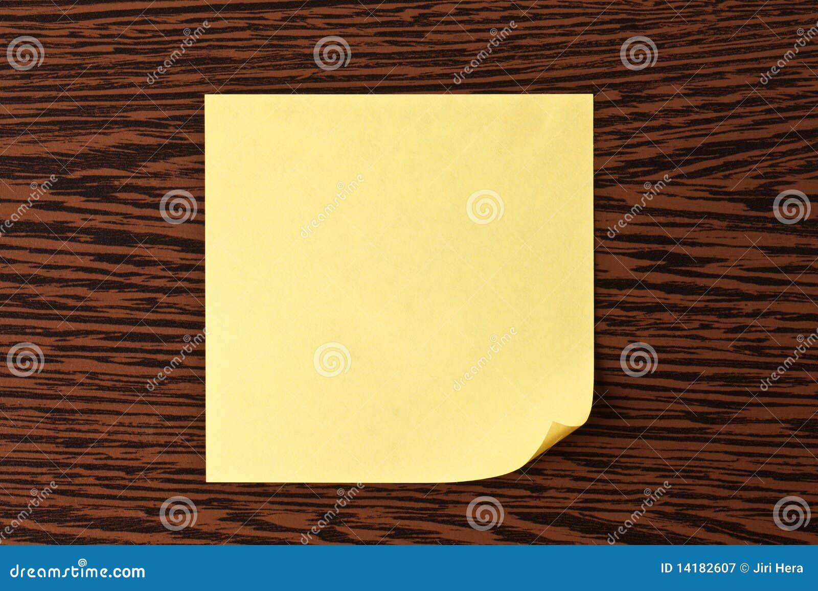 Yellow Note Paper On Wooden Background Stock Image - Image of blank ...