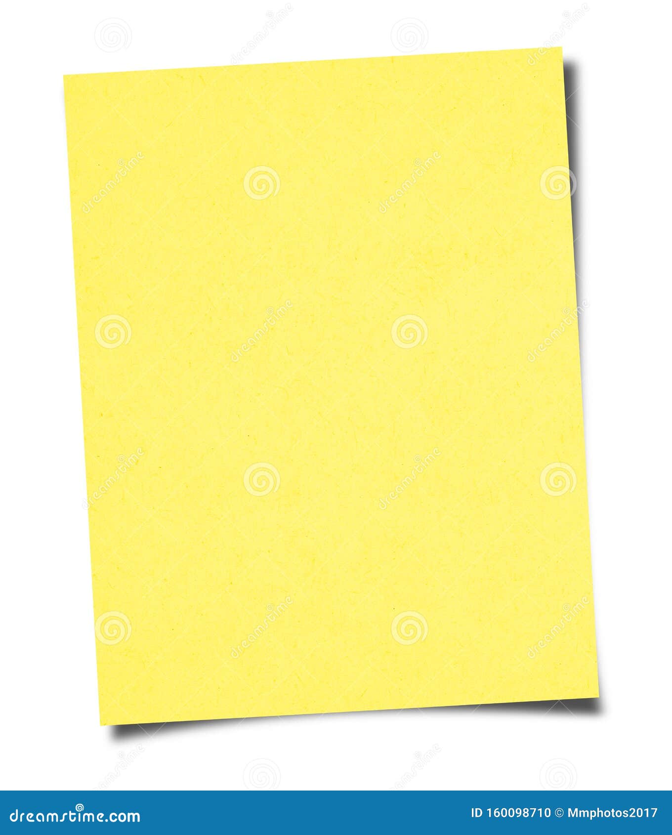 Yellow note paper stock photo. Image of memory, shadow - 160098710
