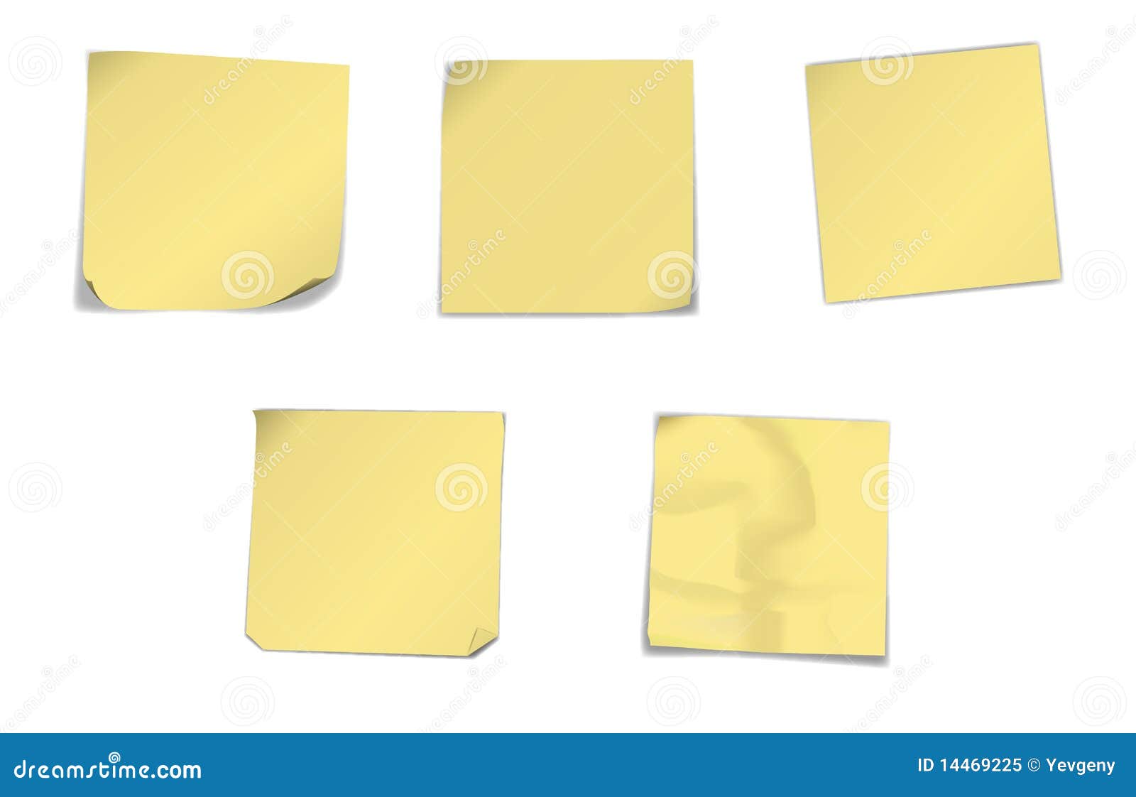 Yellow note papers stock vector. Illustration of organized - 14469225