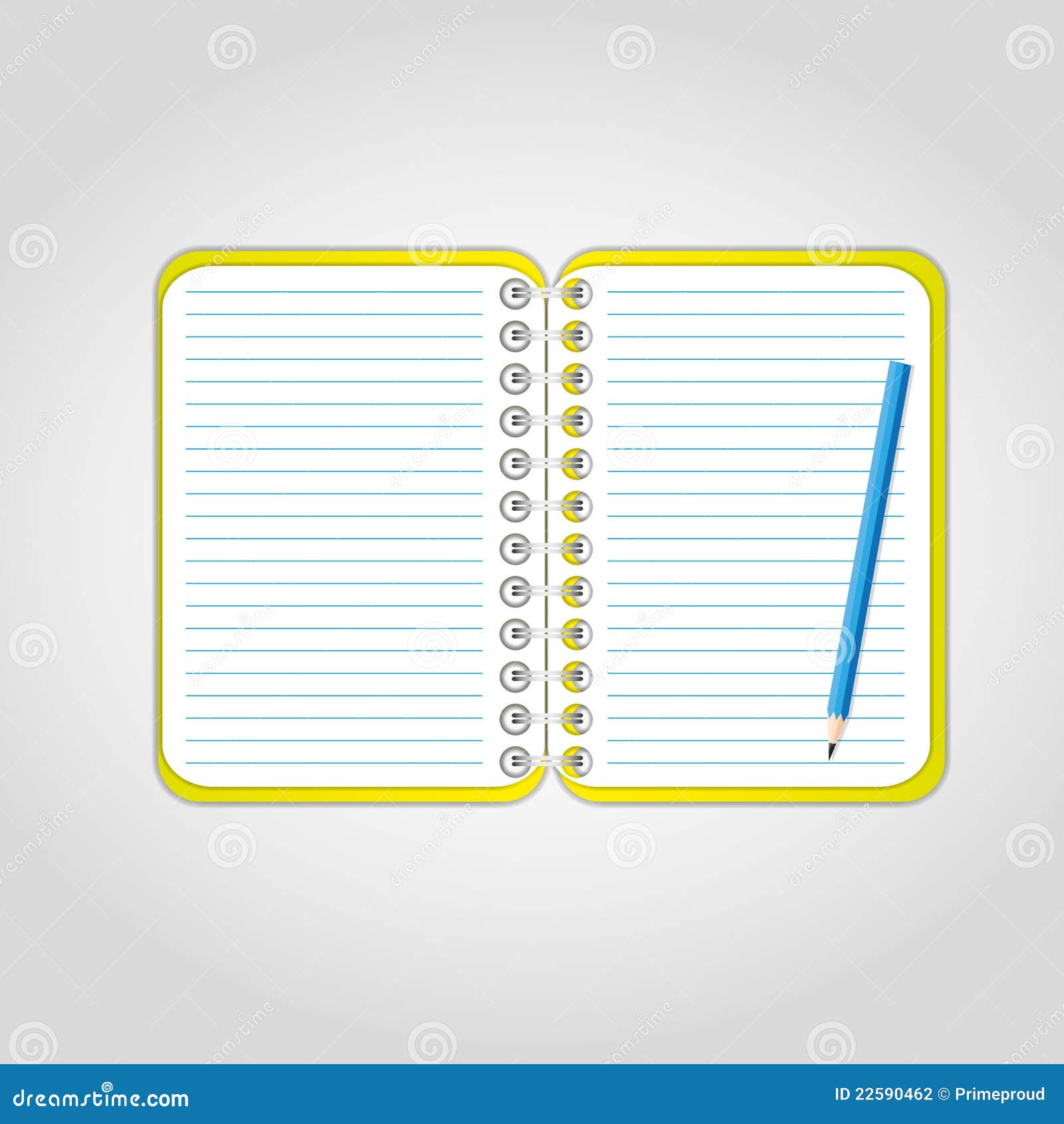 Yellow notebook stock vector. Illustration of paper, note - 22590462