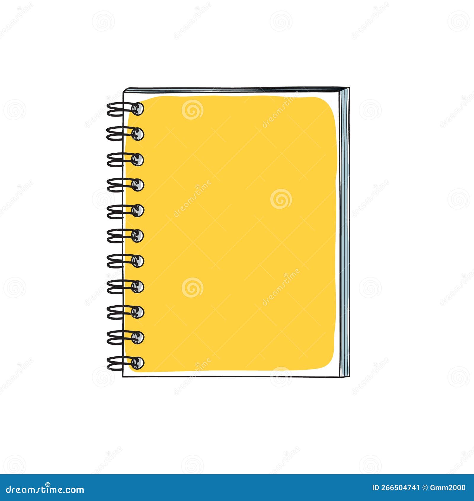 Yellow Notebook Handrawn Doodle Art Vector Illustration Stock Vector ...