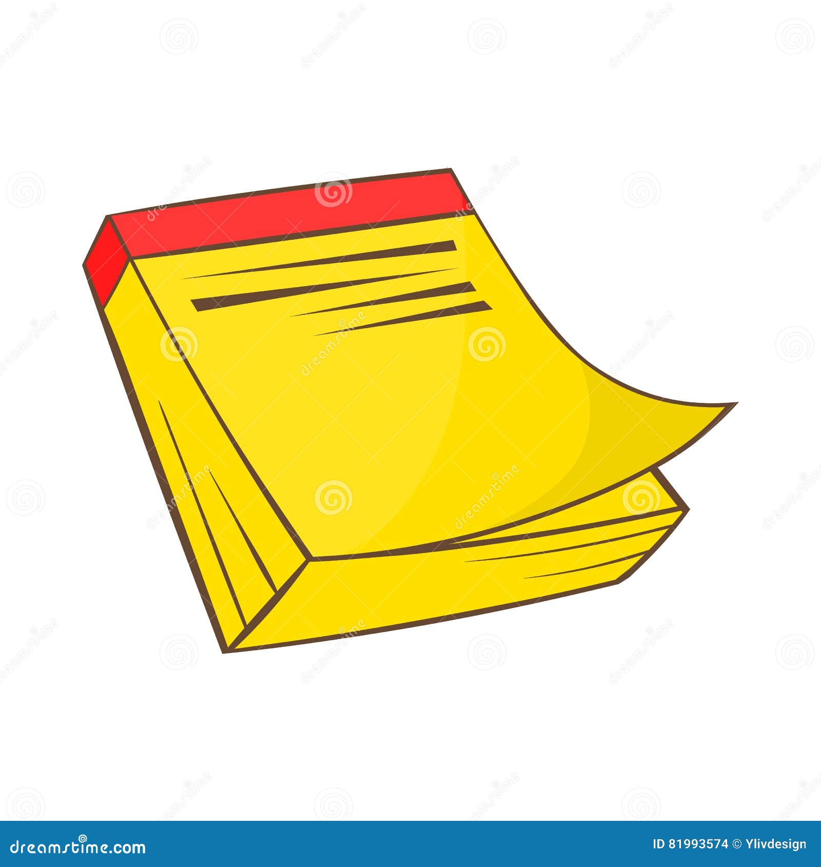 Yellow Notebook Icon in Cartoon Style Stock Vector - Illustration of ...