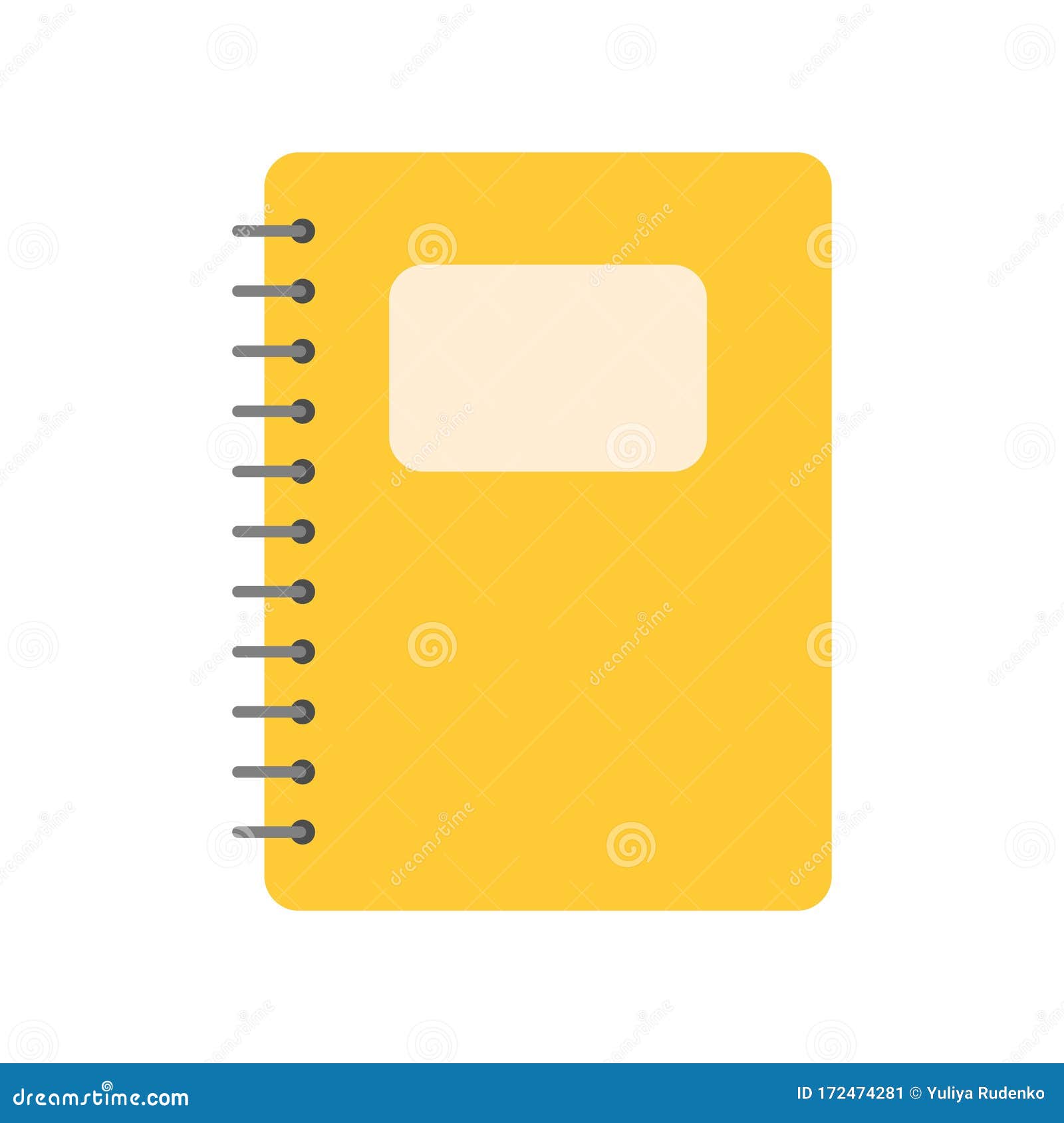 Yellow Notebook Icon. Flat Illustration of Yellow Notebook Vector Icon ...