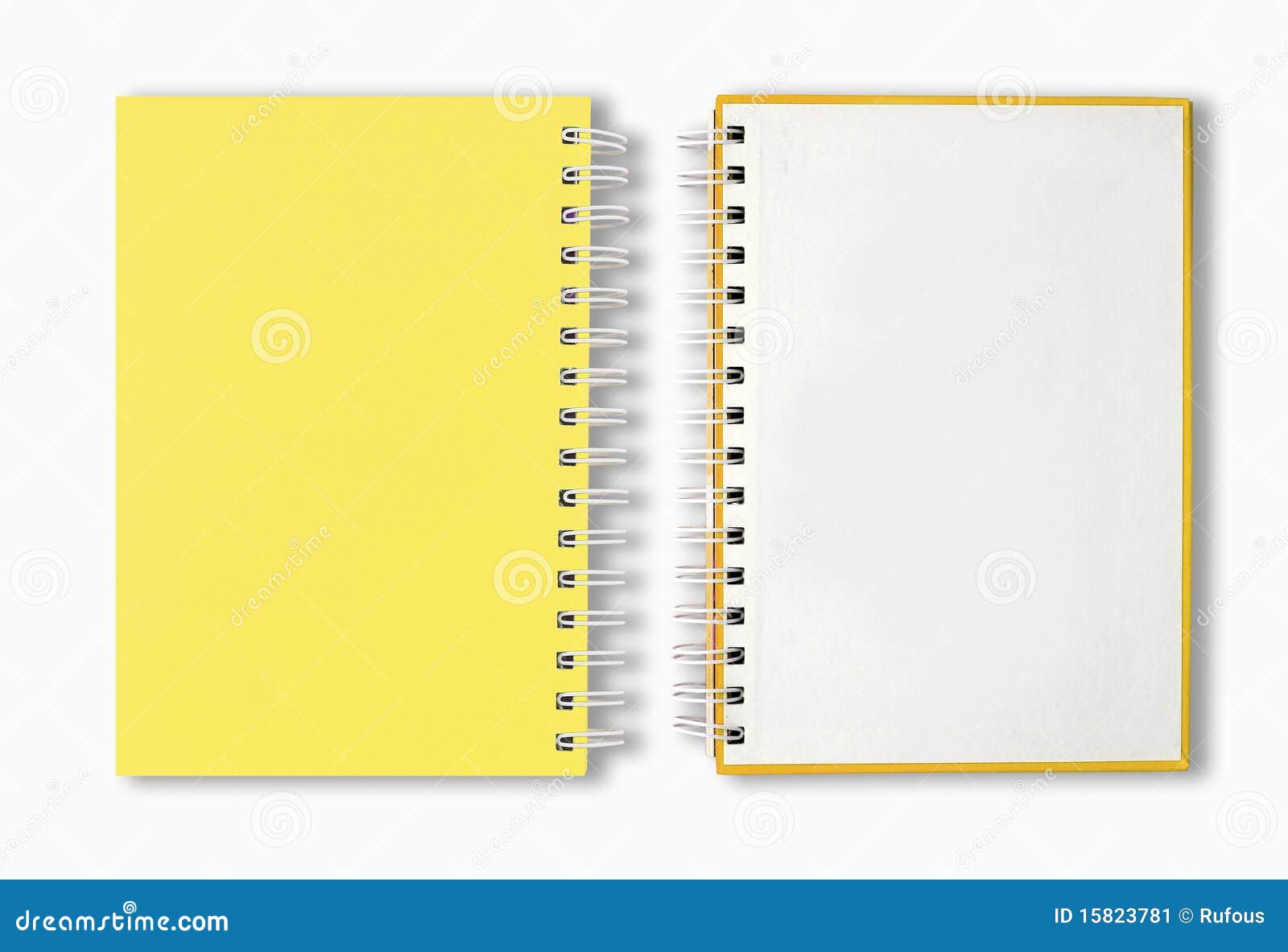 Yellow notebook isolated stock image. Image of material - 15823781