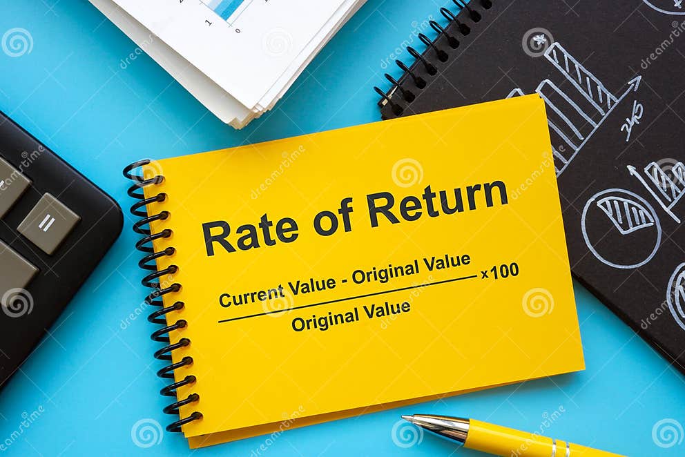 Yellow Notebook with Rate of Return Formula. Stock Photo - Image of ...