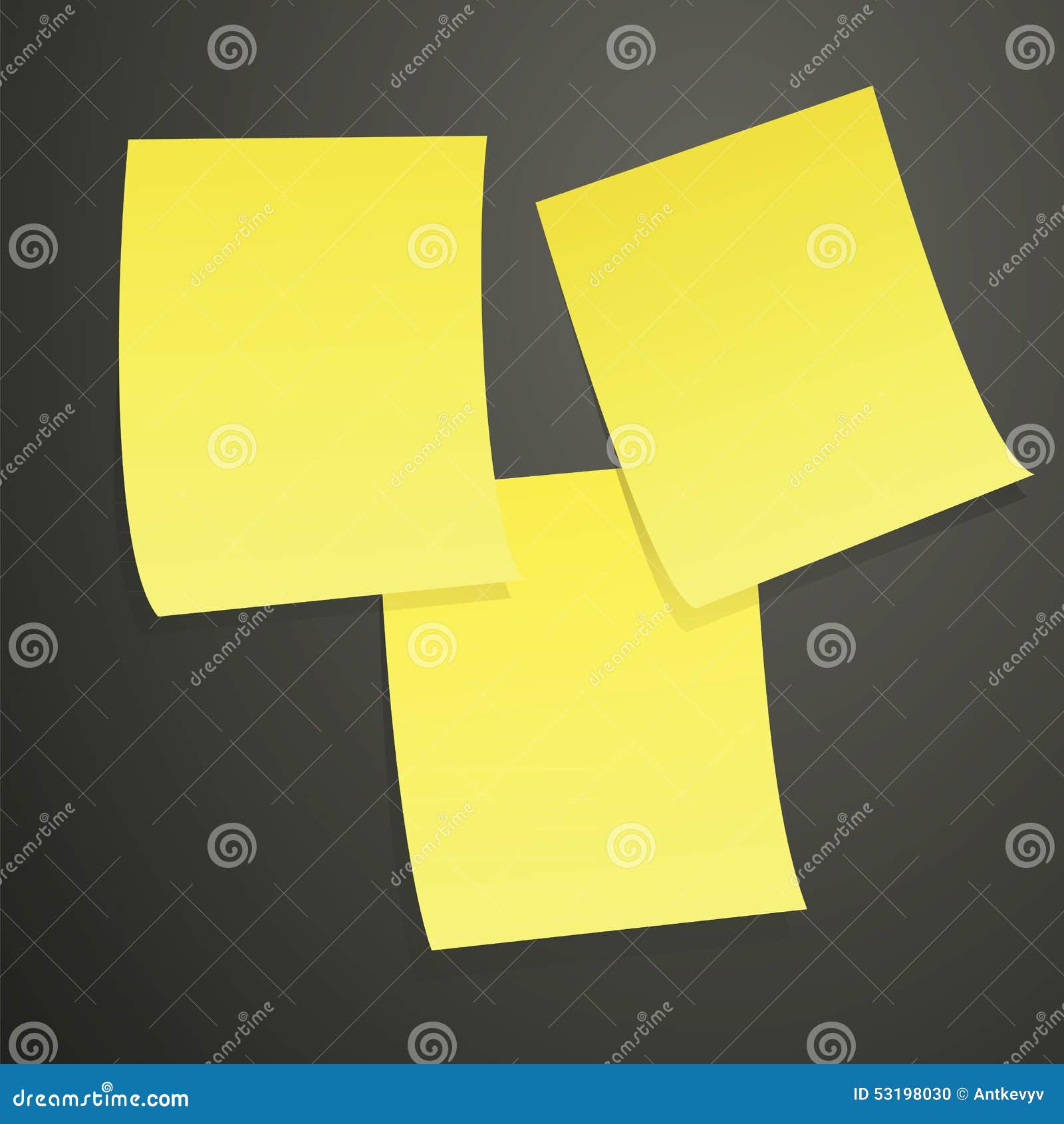 Yellow notes on black stock vector. Illustration of lazy - 53198030