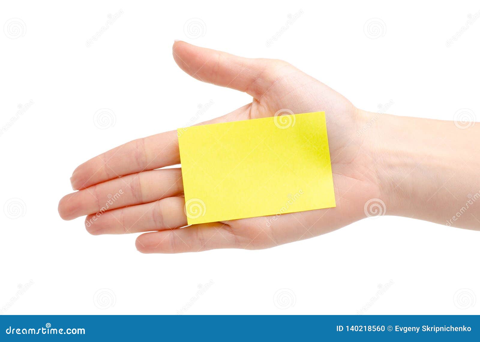 Yellow notes paper in hand stock photo. Image of information - 140218560