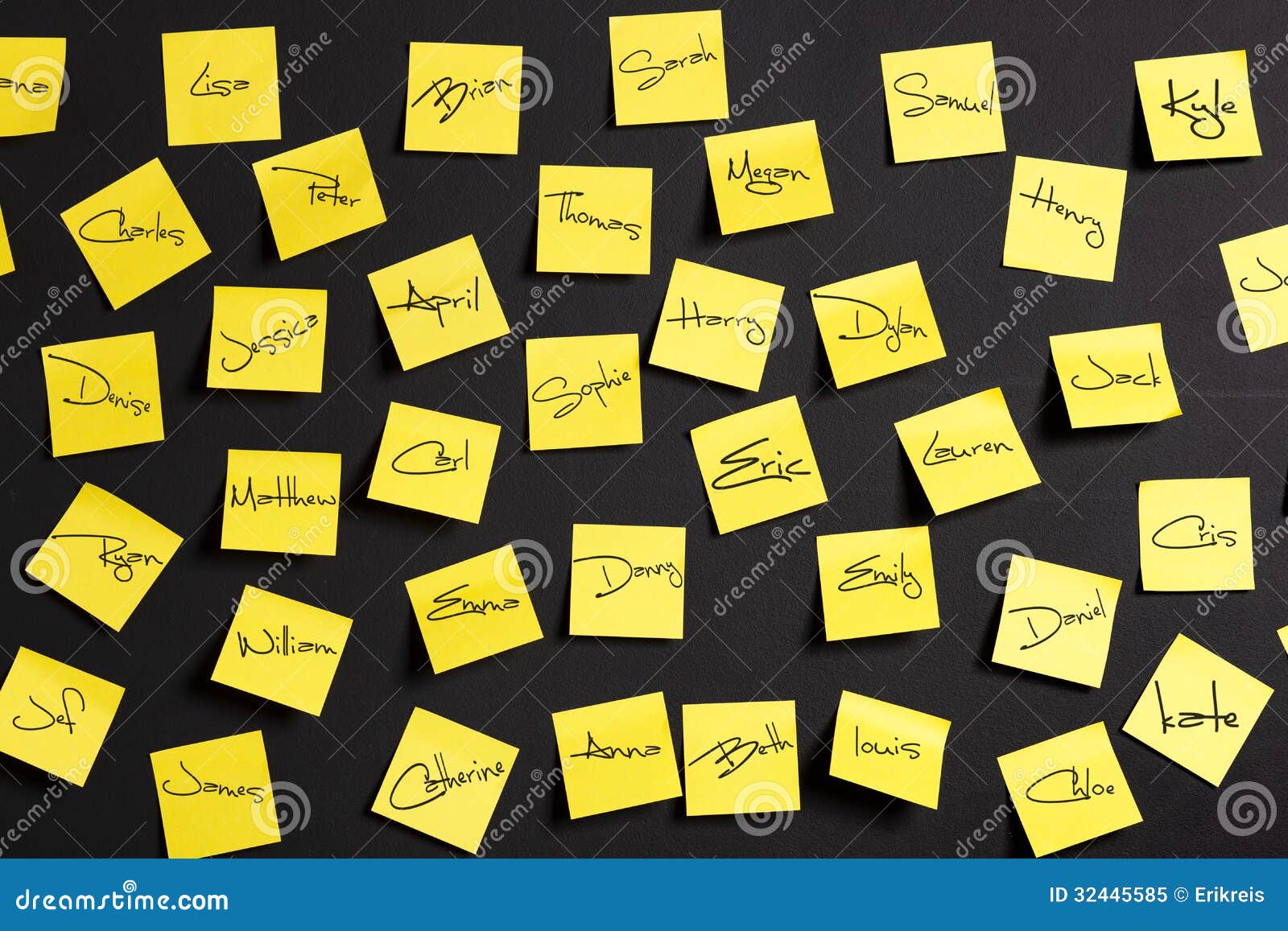 Yellow notes stock image. Image of female, design, chalkboard - 32445585