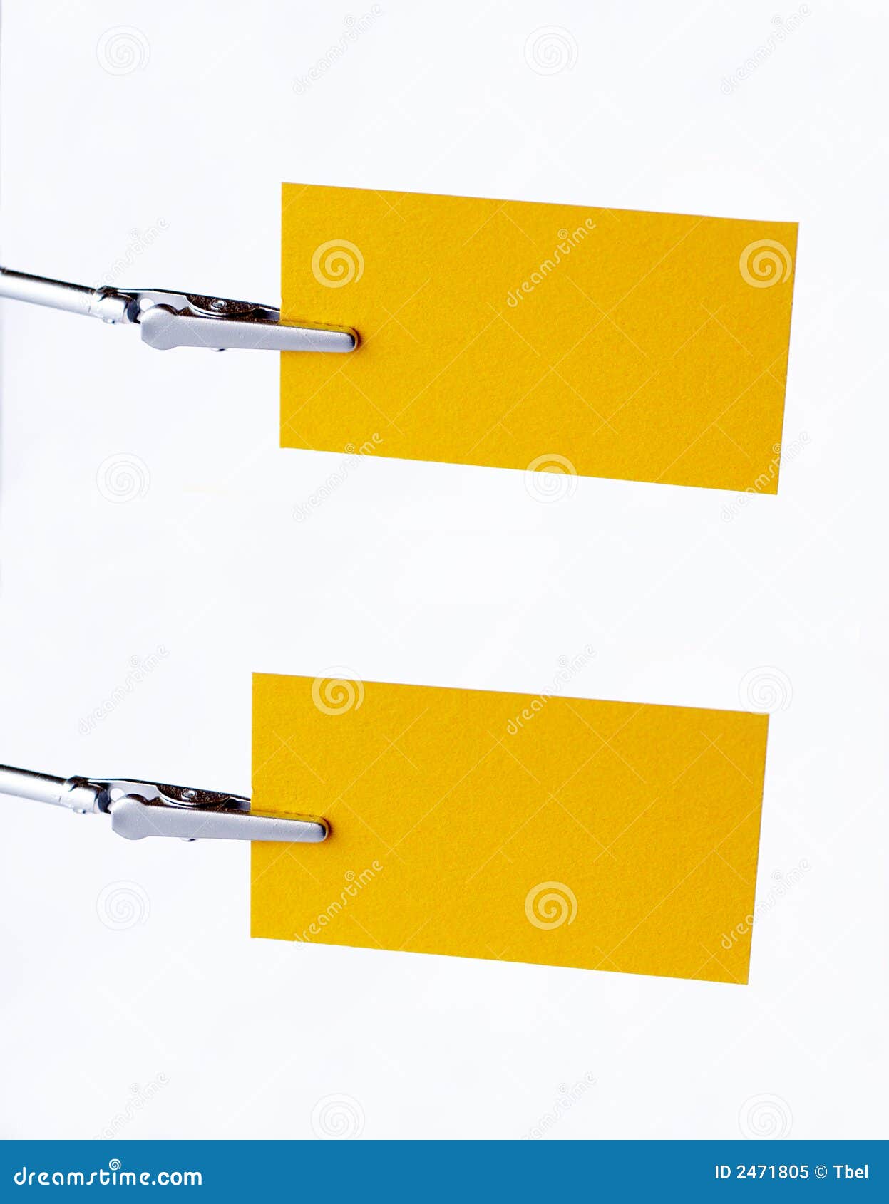 Yellow notice-card on clip stock image. Image of metal - 2471805