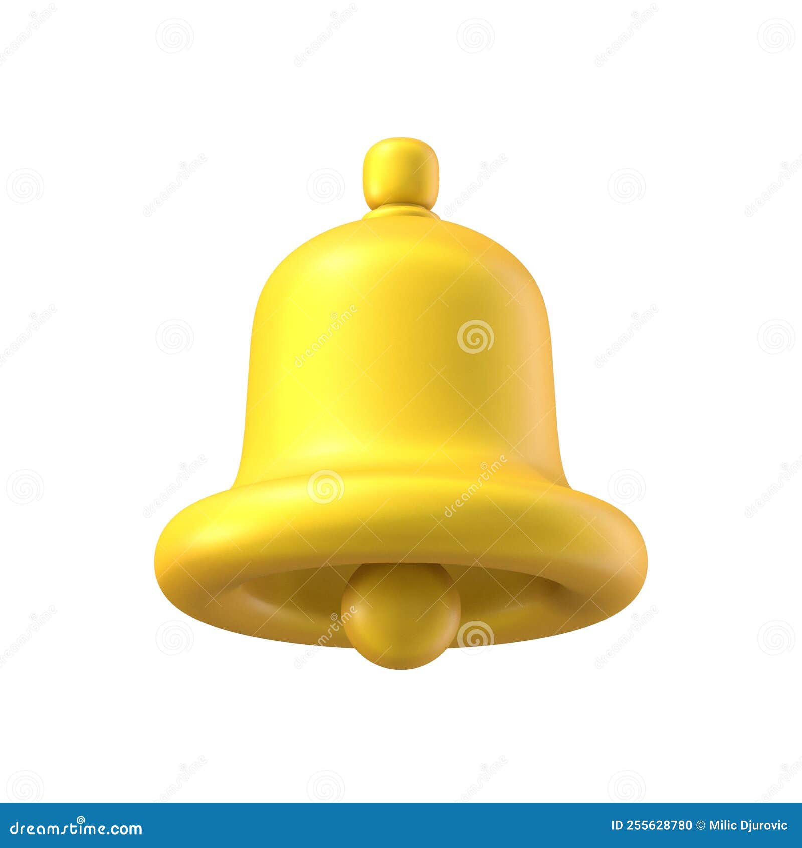 Yellow Notification Bell 3D Stock Illustration - Illustration of ...