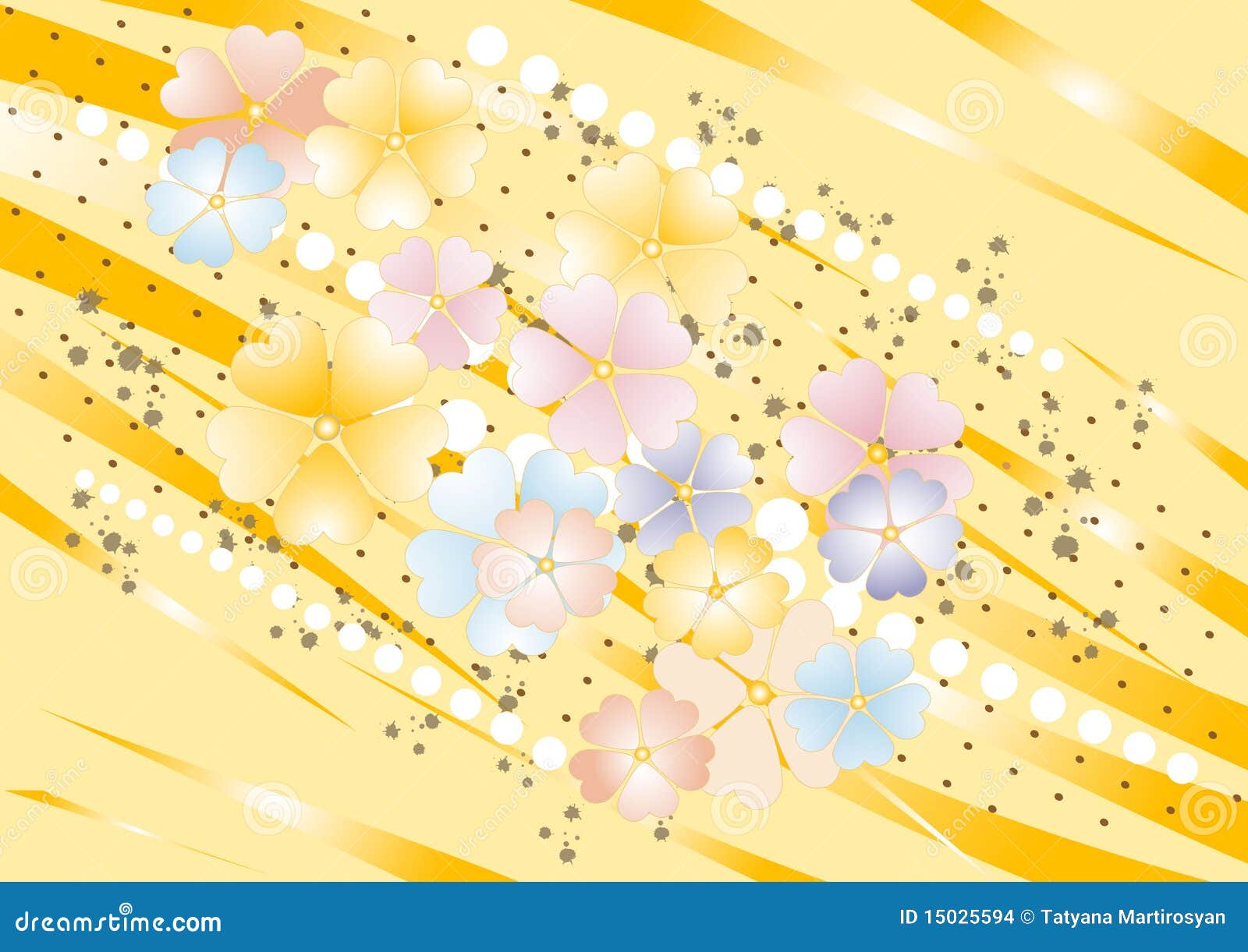 Yellow Nuance Background with Flowers. Background. Stock Vector ...