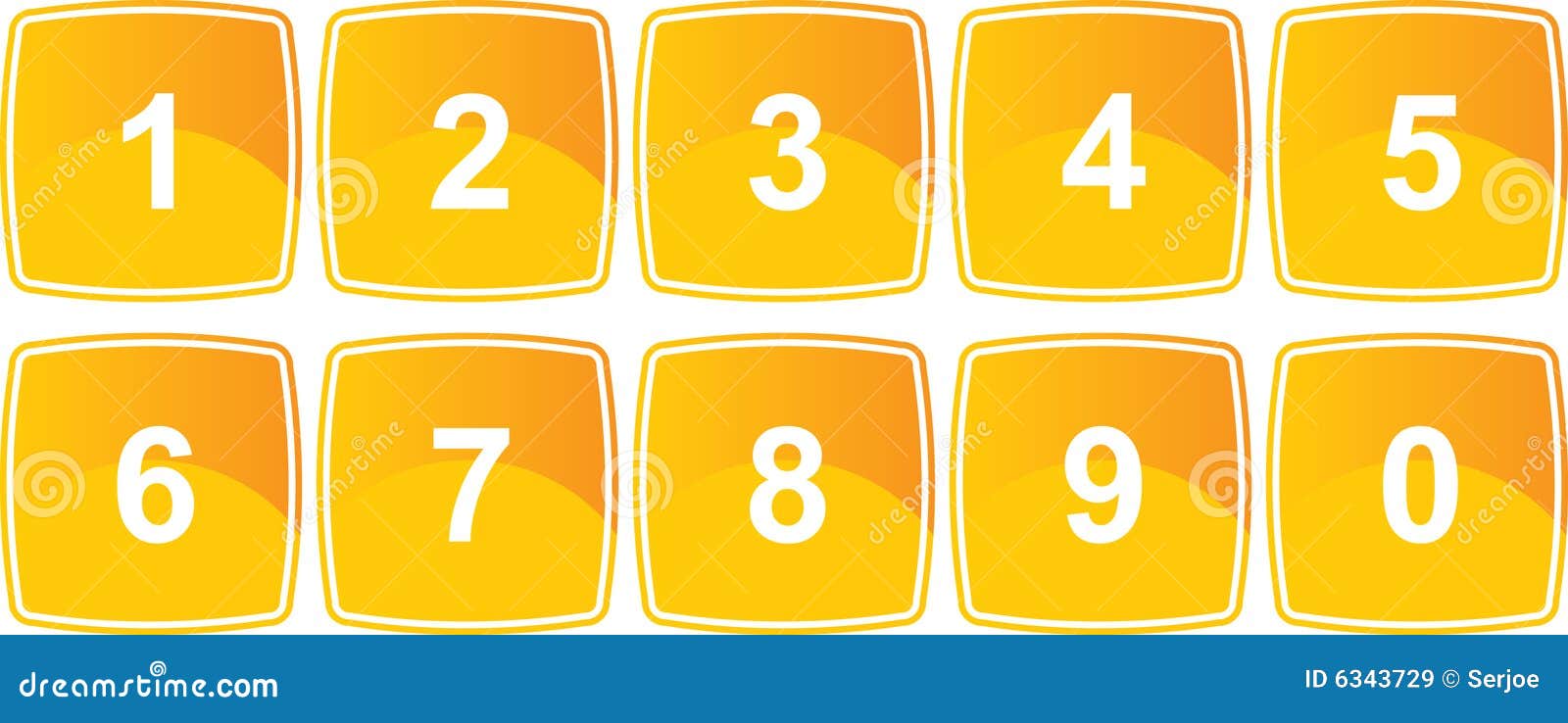 Yellow number buttons stock illustration. Illustration of orange - 6343729