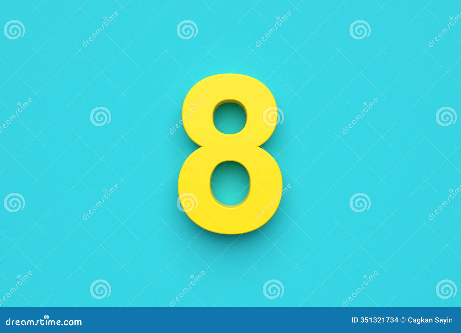 Yellow Number Eight on Blue Background Stock Illustration ...