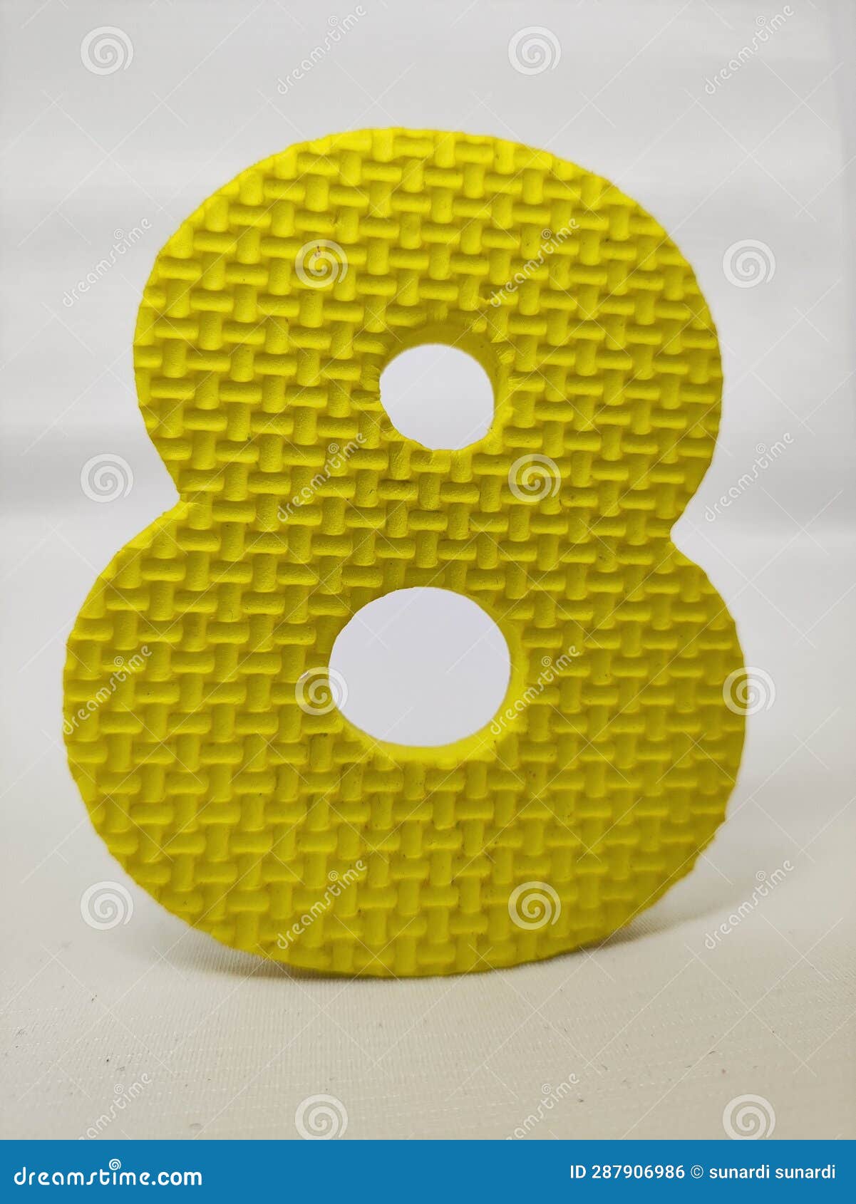 Yellow Number Eight Isolated on White Background Stock Photo - Image of ...