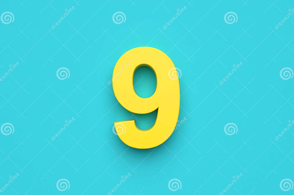 Yellow Number One on Blue Background Stock Illustration - Illustration ...