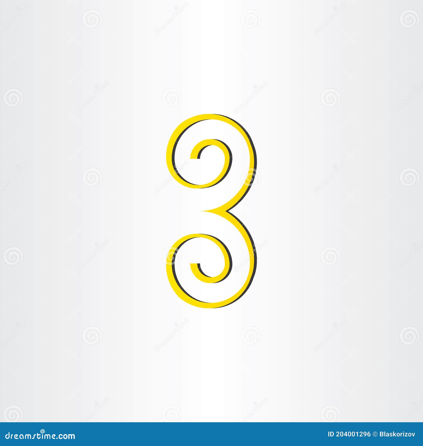 Yellow Number 3 Three Icon Logo Stock Vector - Illustration of ...