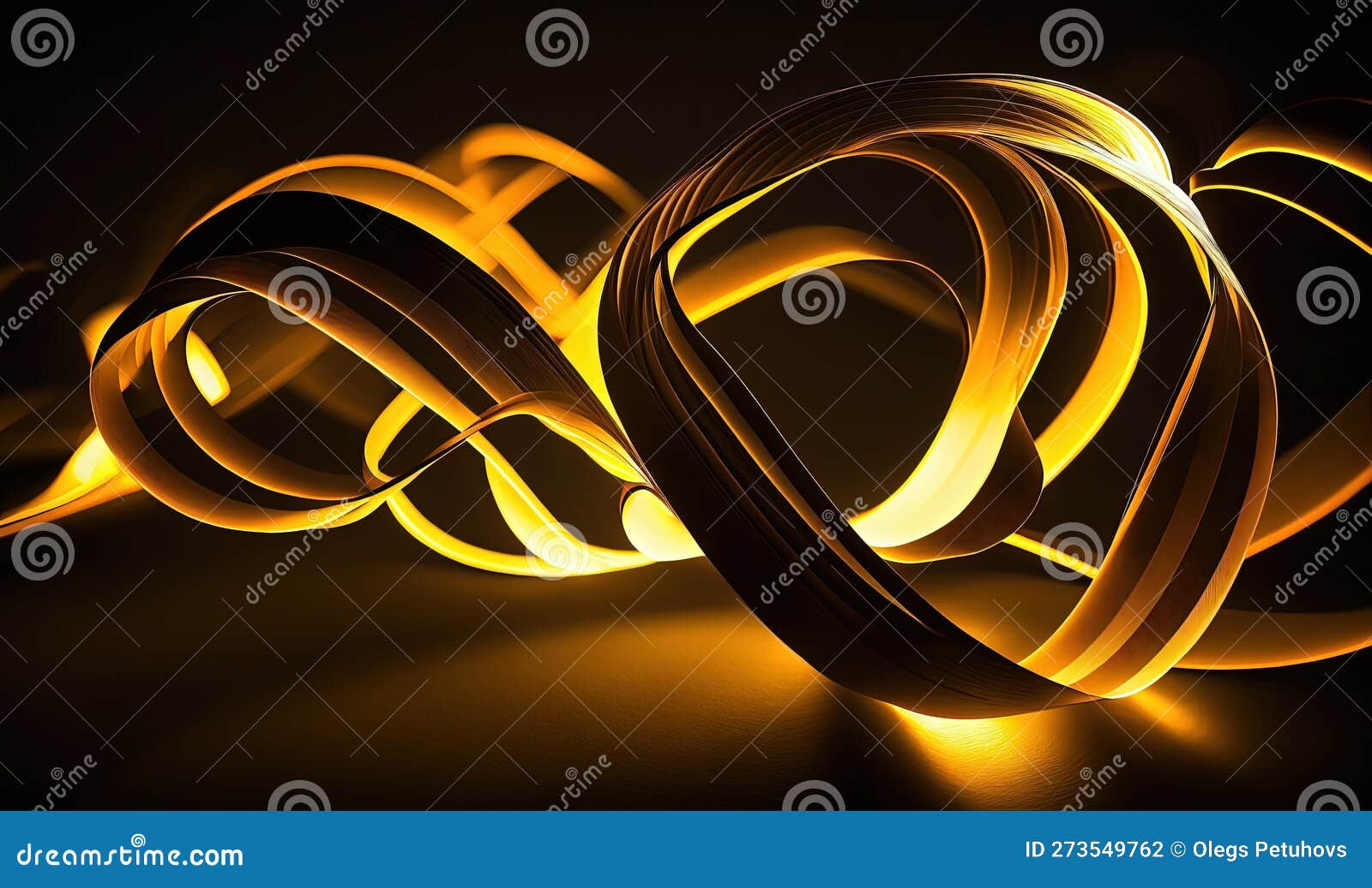 A Yellow Object with a Black Background and a Yellow Light in the ...