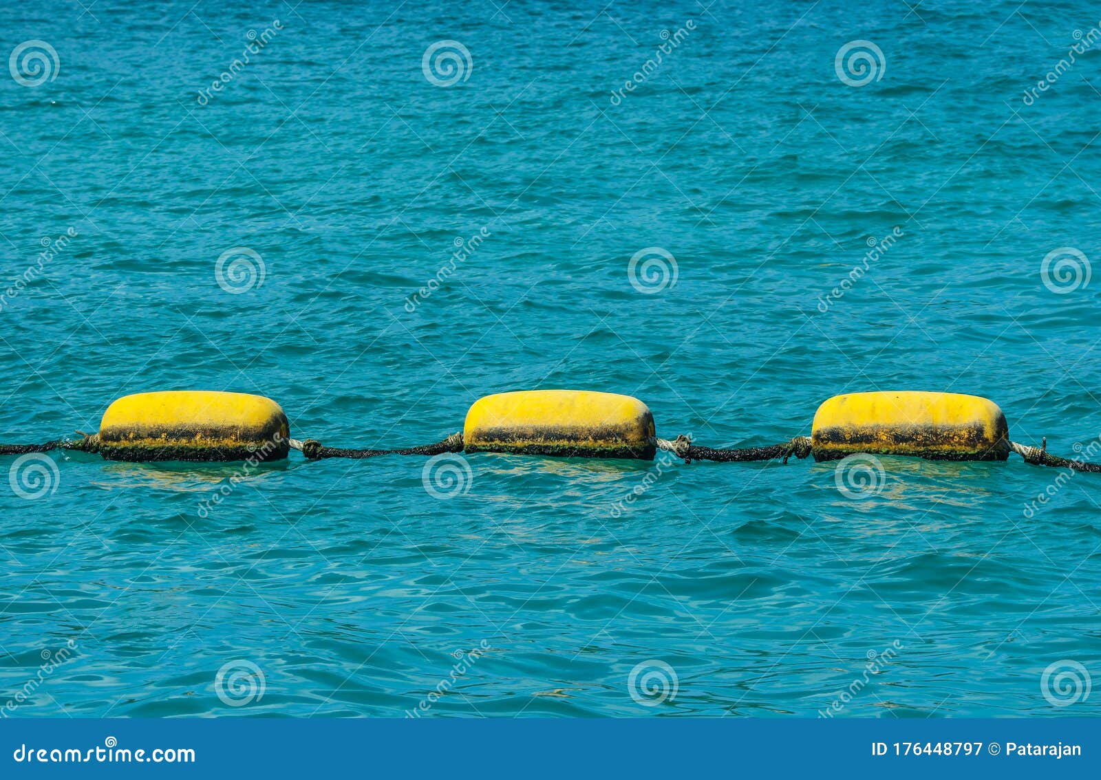 Yellow Object Floating on the Sea As Warning for Danger Area Stock ...