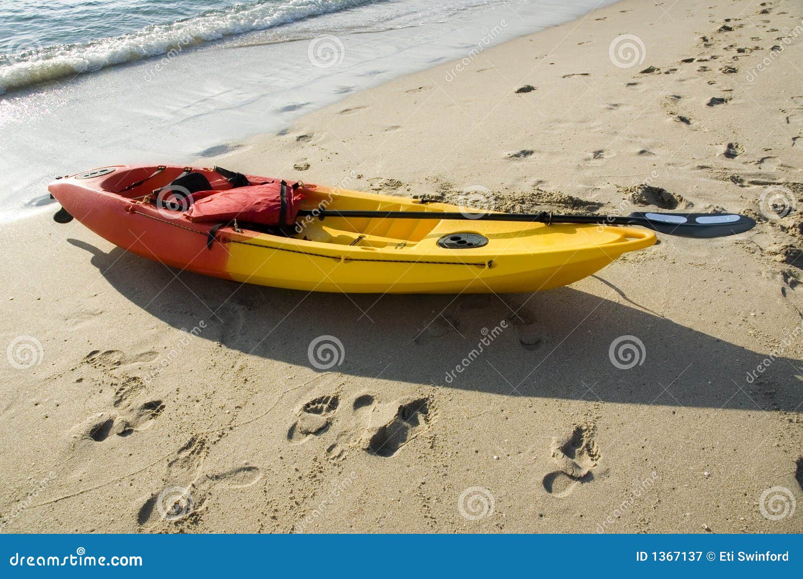 Yellow ocean kayak stock image. Image of float, ocean - 1367137