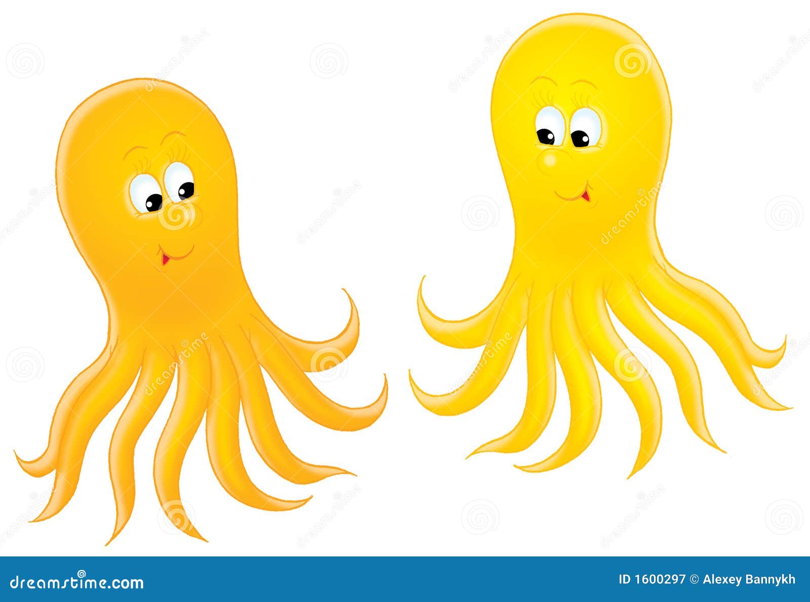 Yellow octopus stock illustration. Illustration of friends - 1600297
