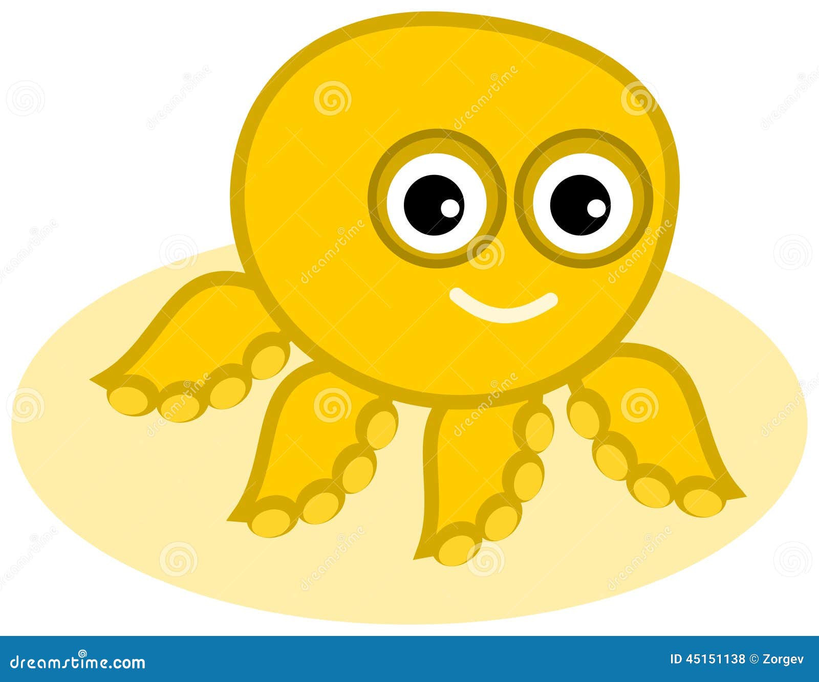 A Yellow Octopus With Blue Eyes And A Black Background Is Featured In A ...