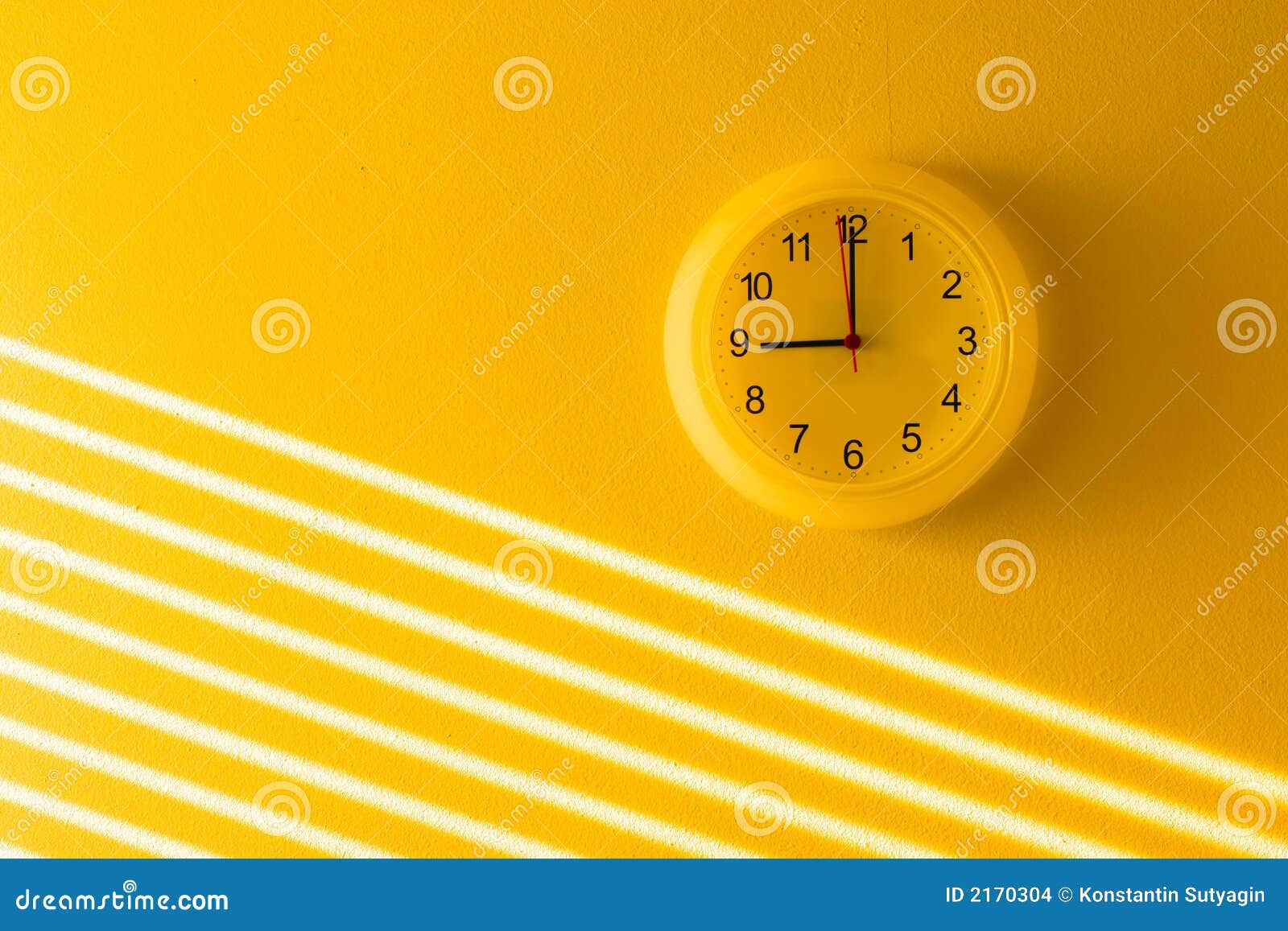 Yellow office clock stock photo. Image of hours, copyspace - 2170304