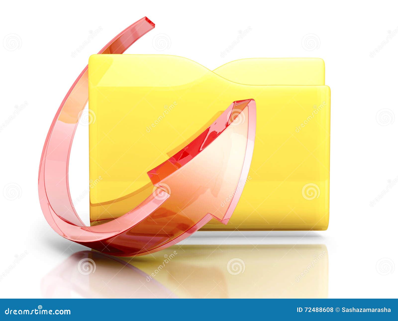 Yellow Office Folder with Round Red Arrow Stock Illustration ...