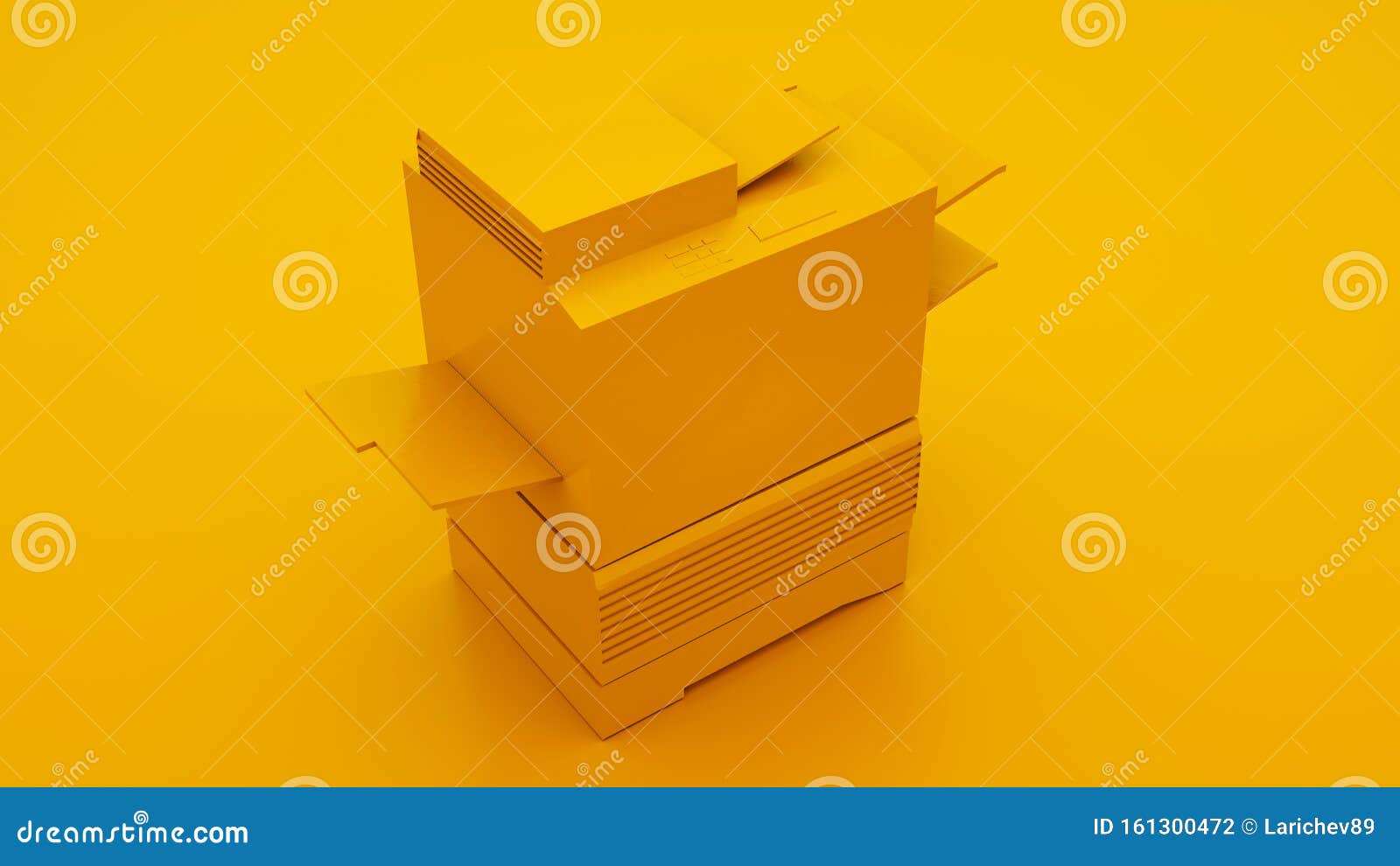Yellow Office Printer. Minimal Idea Concept Stock Illustration ...
