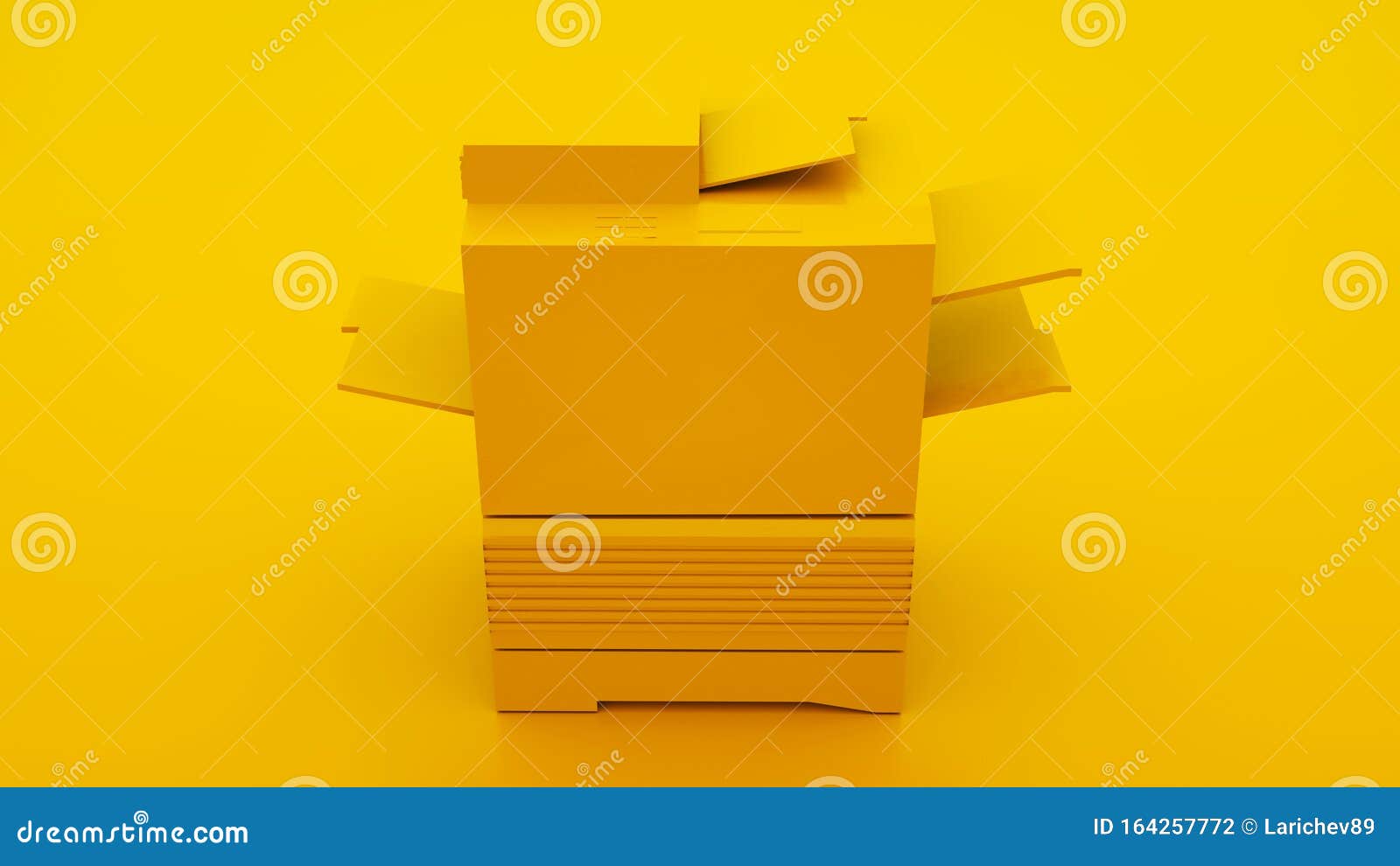 Yellow Office Printer. Minimal Idea Concept Stock Illustration ...