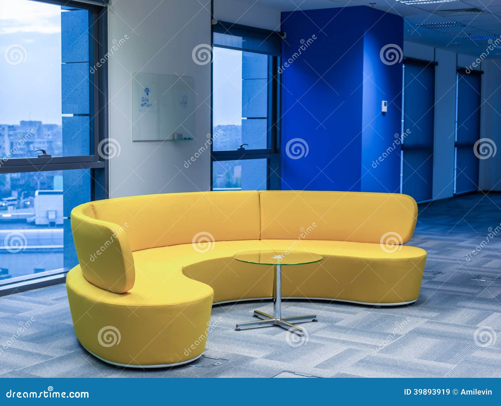 Yellow office sofa stock image. Image of yellow, couch - 39893919